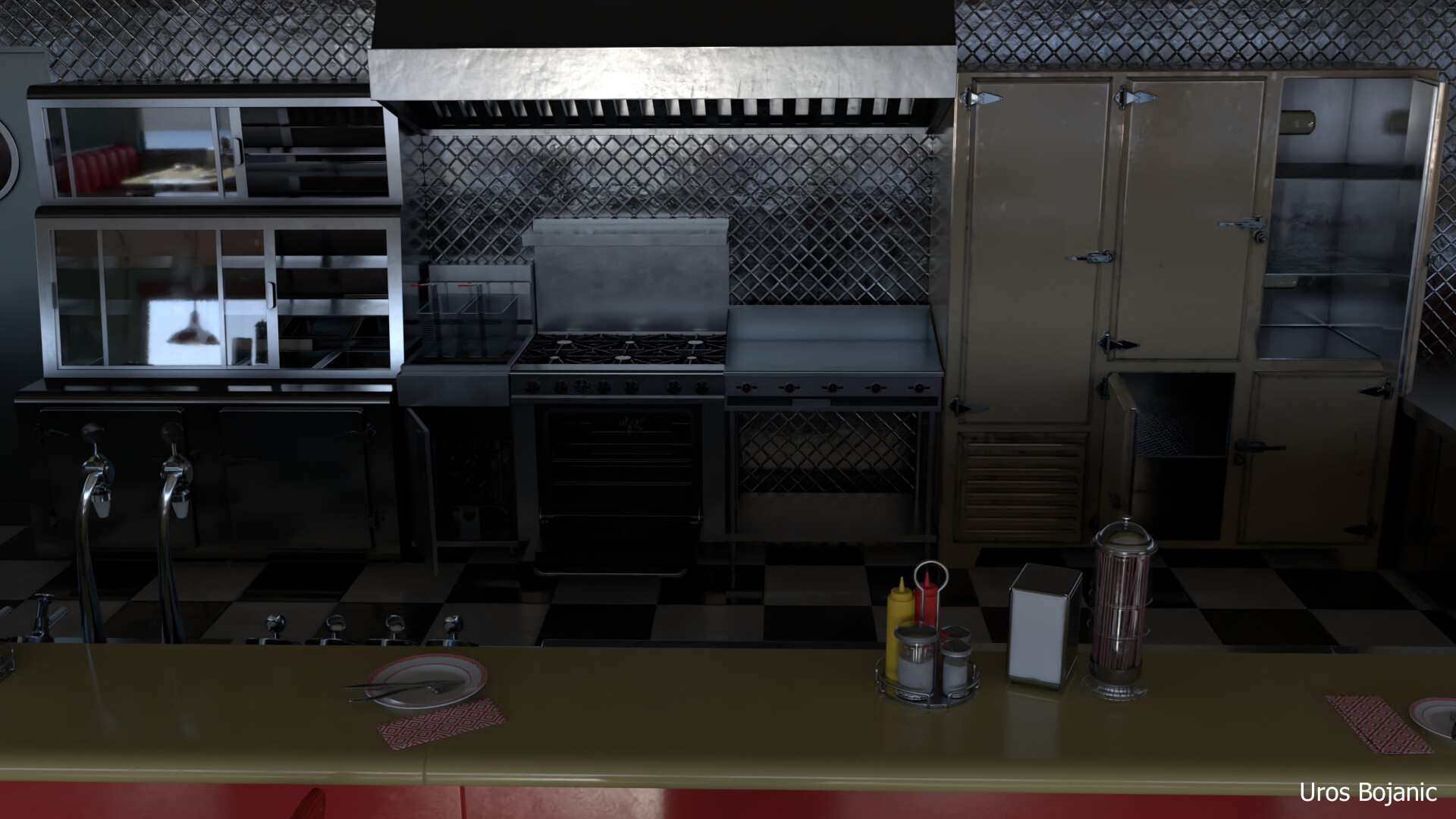 Uros Bojanic - 1950's American Diner Scene/Environment