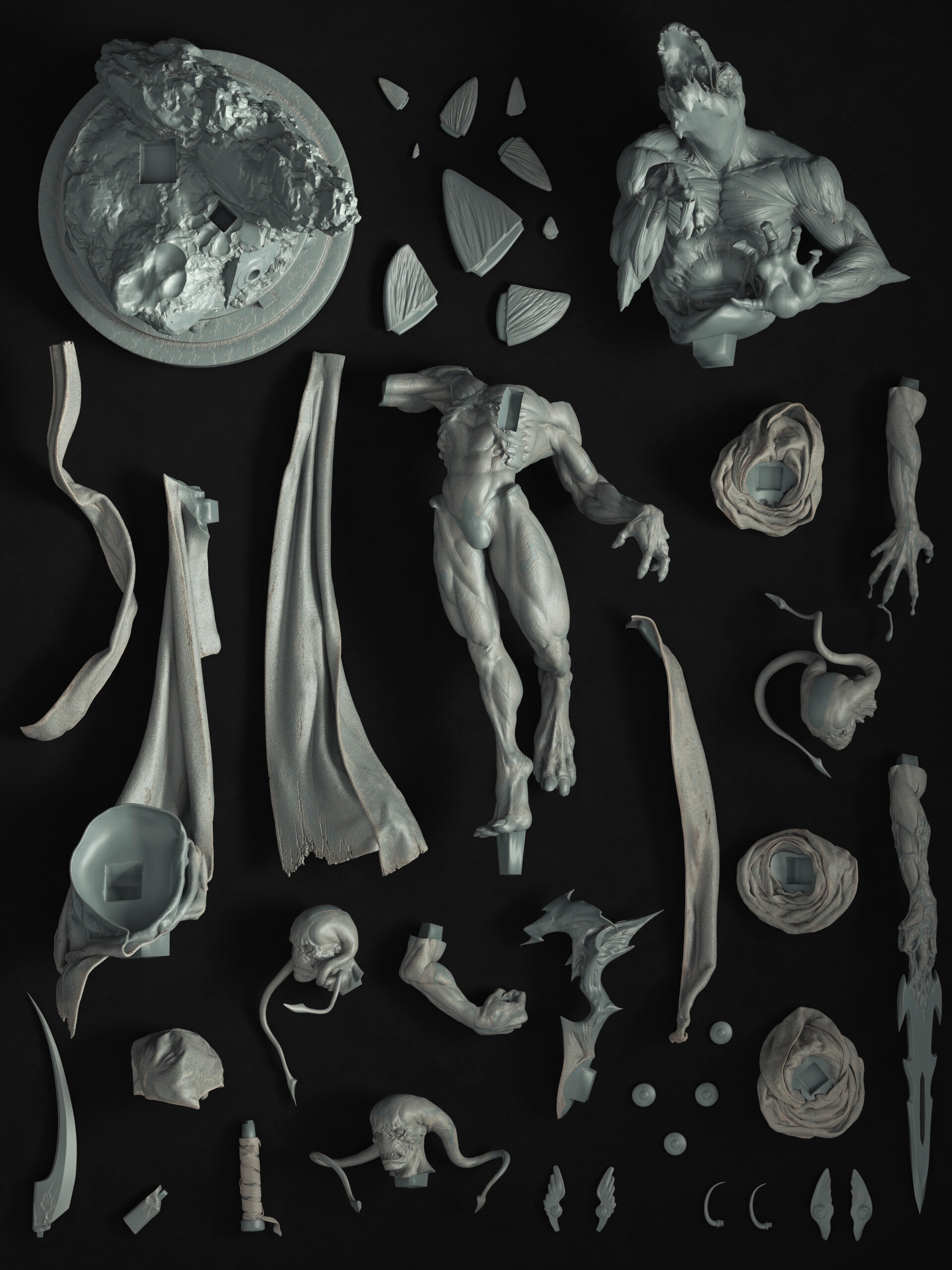 Polytrace Studio - Gorr - Clay renders