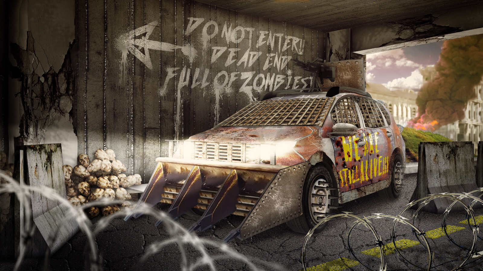 how to draw zombie apocalypse car