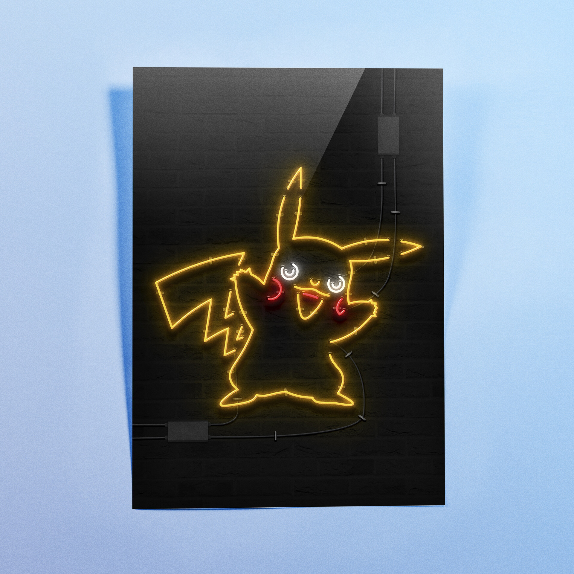 ArtStation - Pikachu Neon Style Pókemon Print