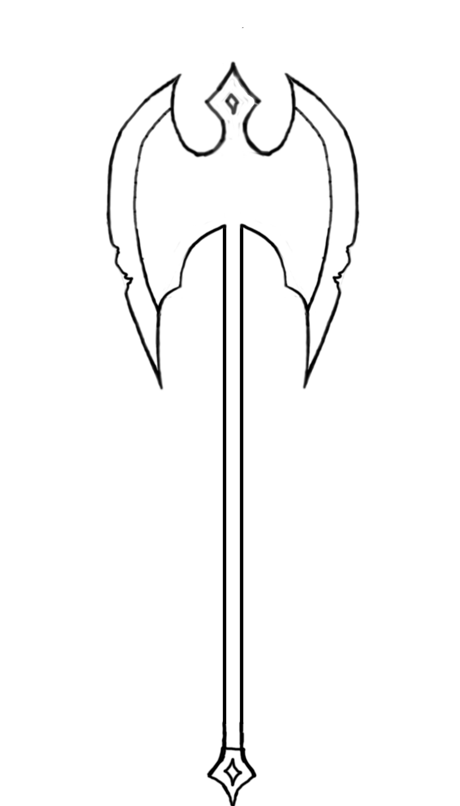 how to draw battle axe
