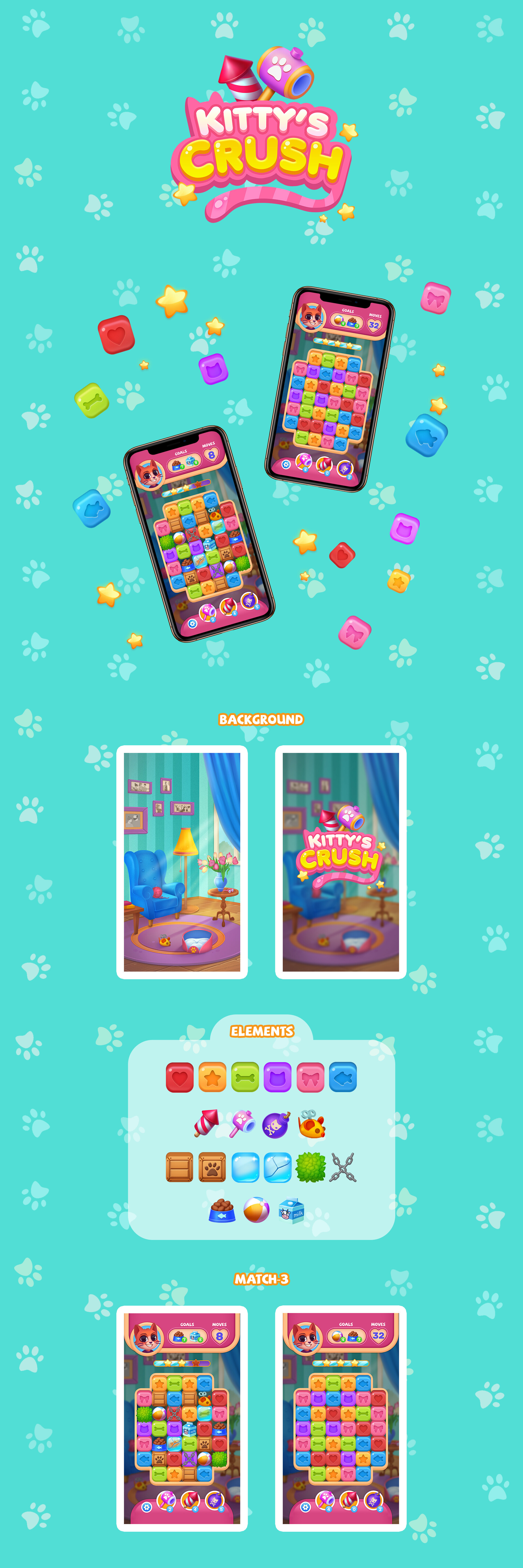 ArtStation - Match 3 Game Kitty's Crush