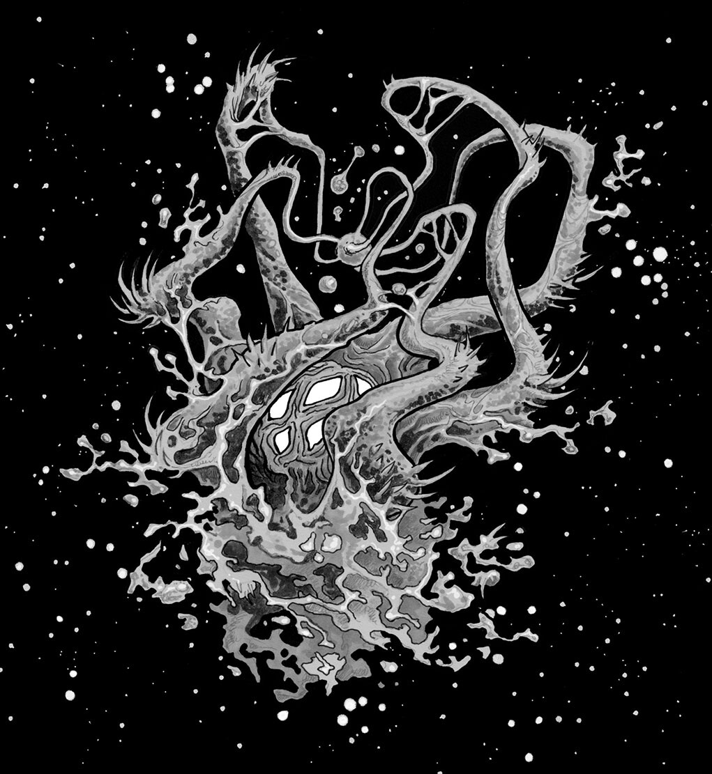 ArtStation - Alien Horror ink and marker drawing for D&D book Cults of ...