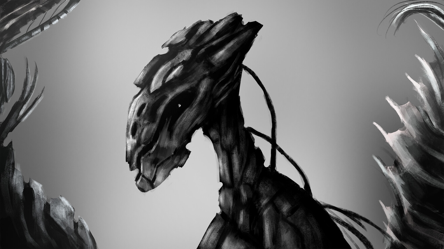 ArtStation - Dark alien - brush practice