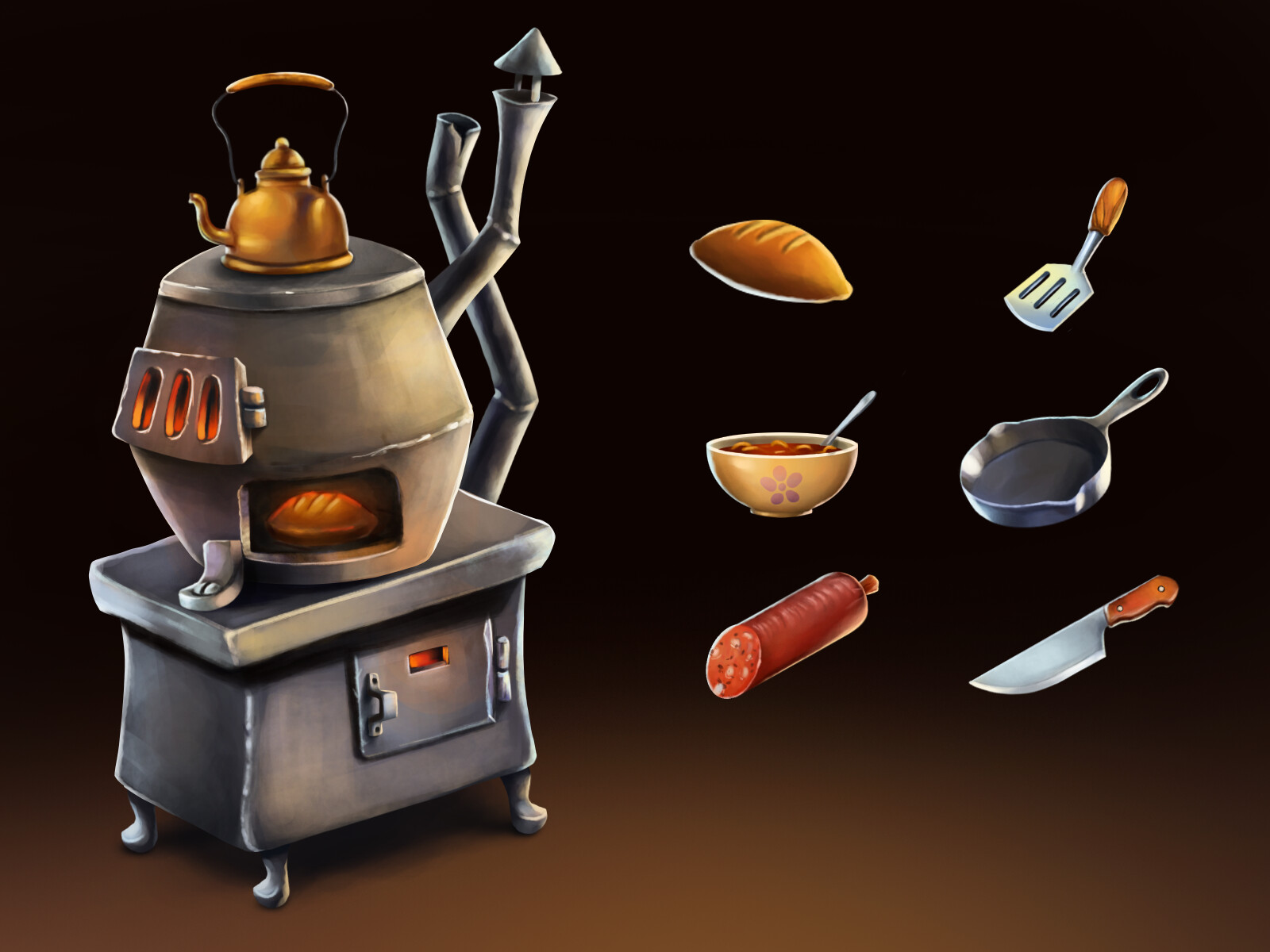 ArtStation - Stylized furnace with props