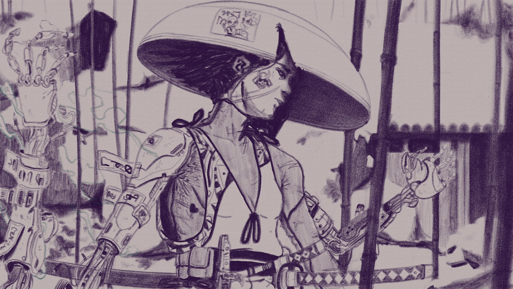 ArtStation - feudal punk samurai girl.