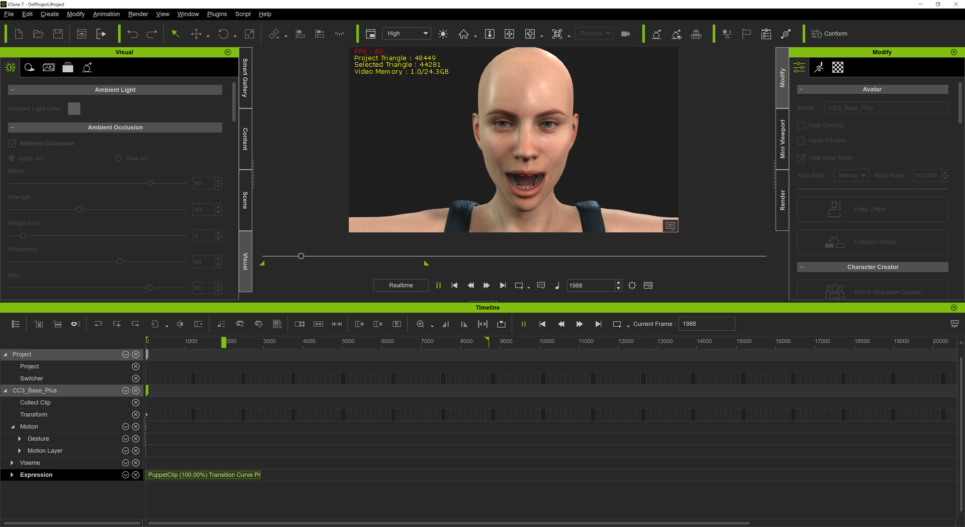 ArtStation - LIP-SYNC ANIMATION_ICLONE 7 contest WIP