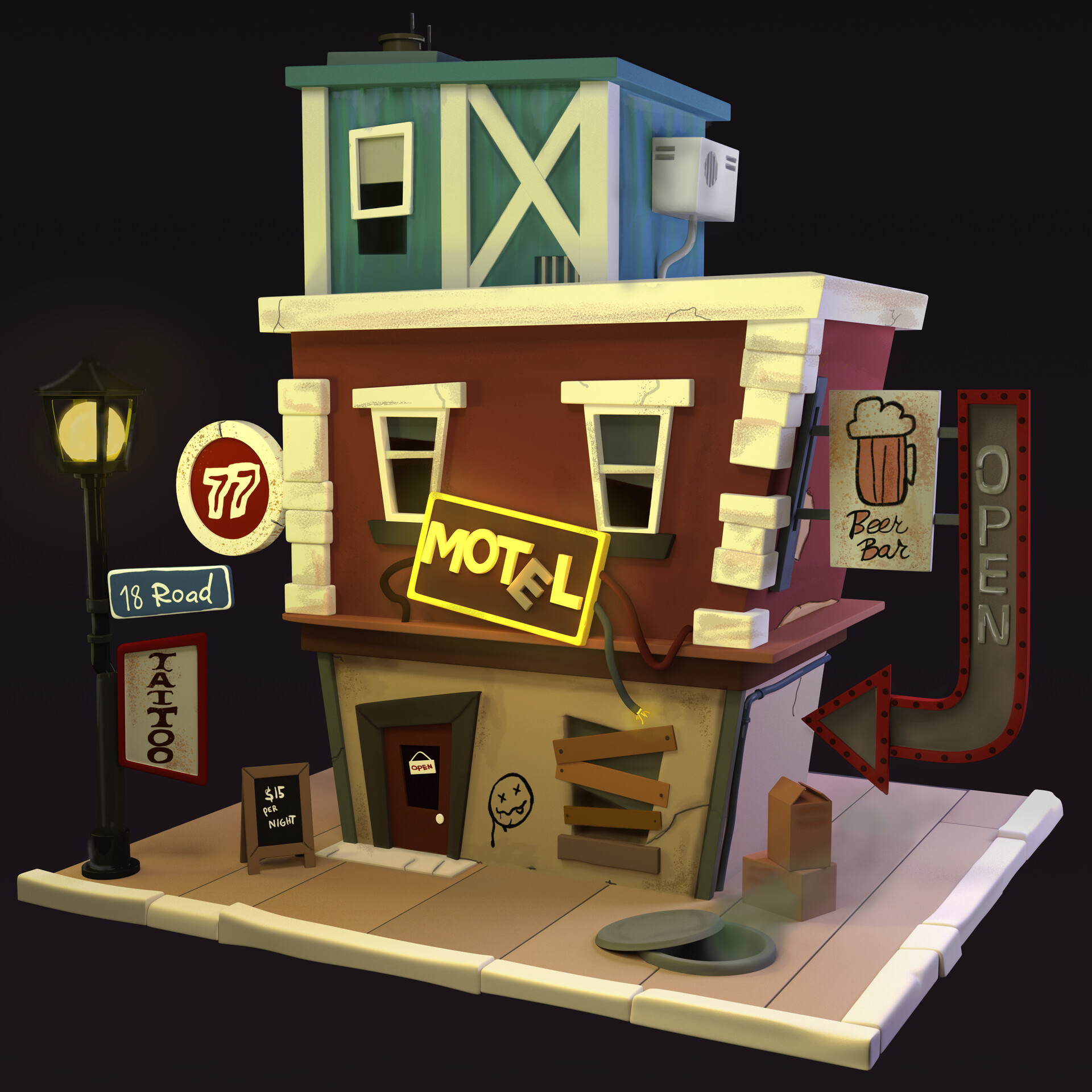 ArtStation - Old Motel 3D