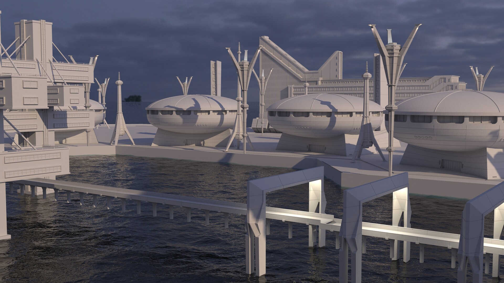 ArtStation - military harbor animated scene in process