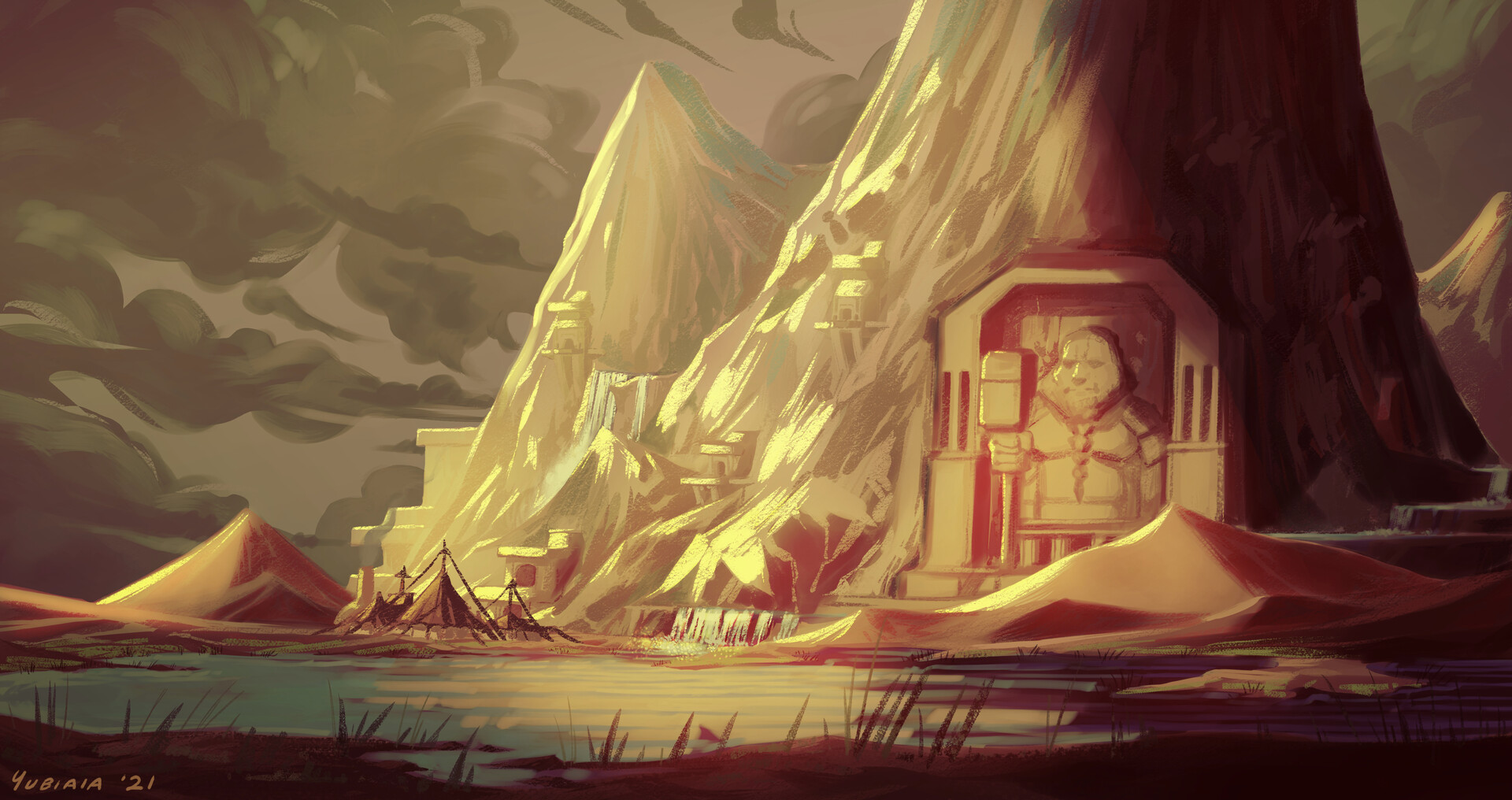 ArtStation - Dwarven Mountain Concept