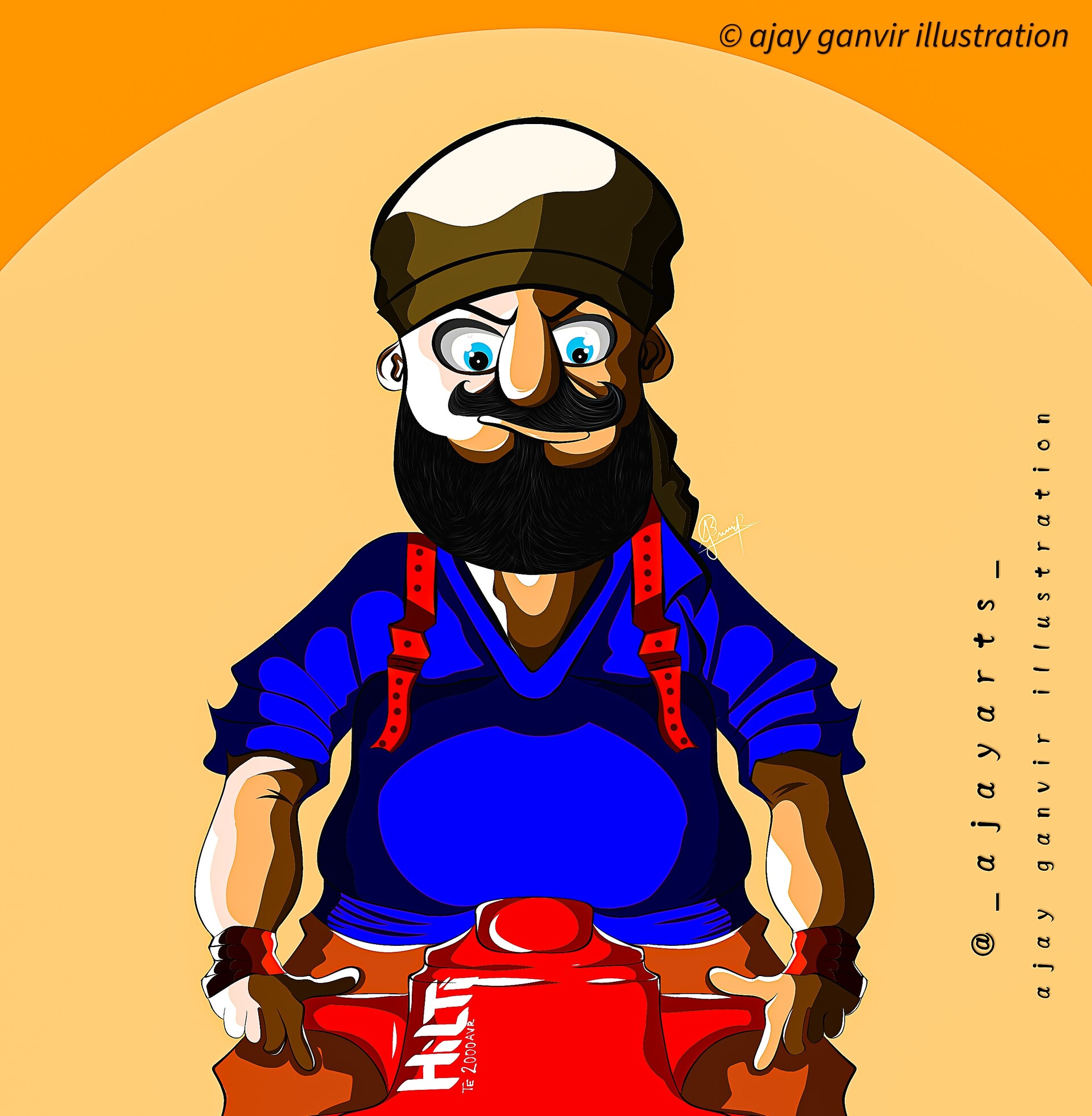 ArtStation - worker man illustration