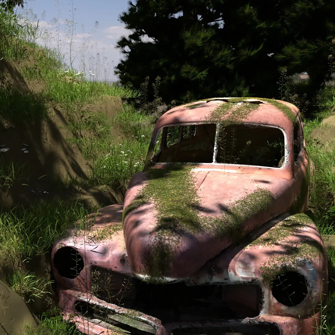 ArtStation - retro car ruin