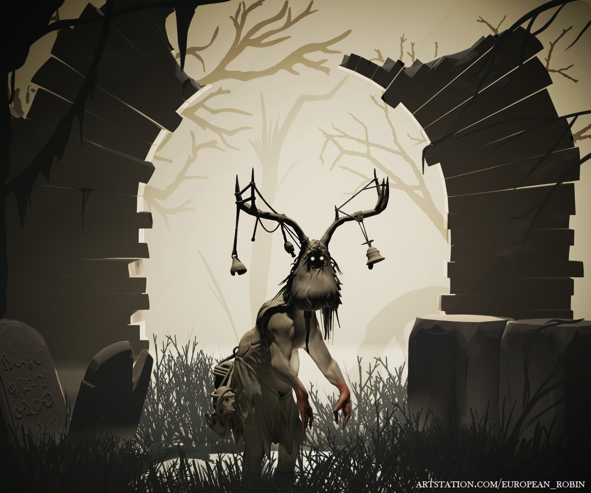 ArtStation - Wendigo Fan Sculpt