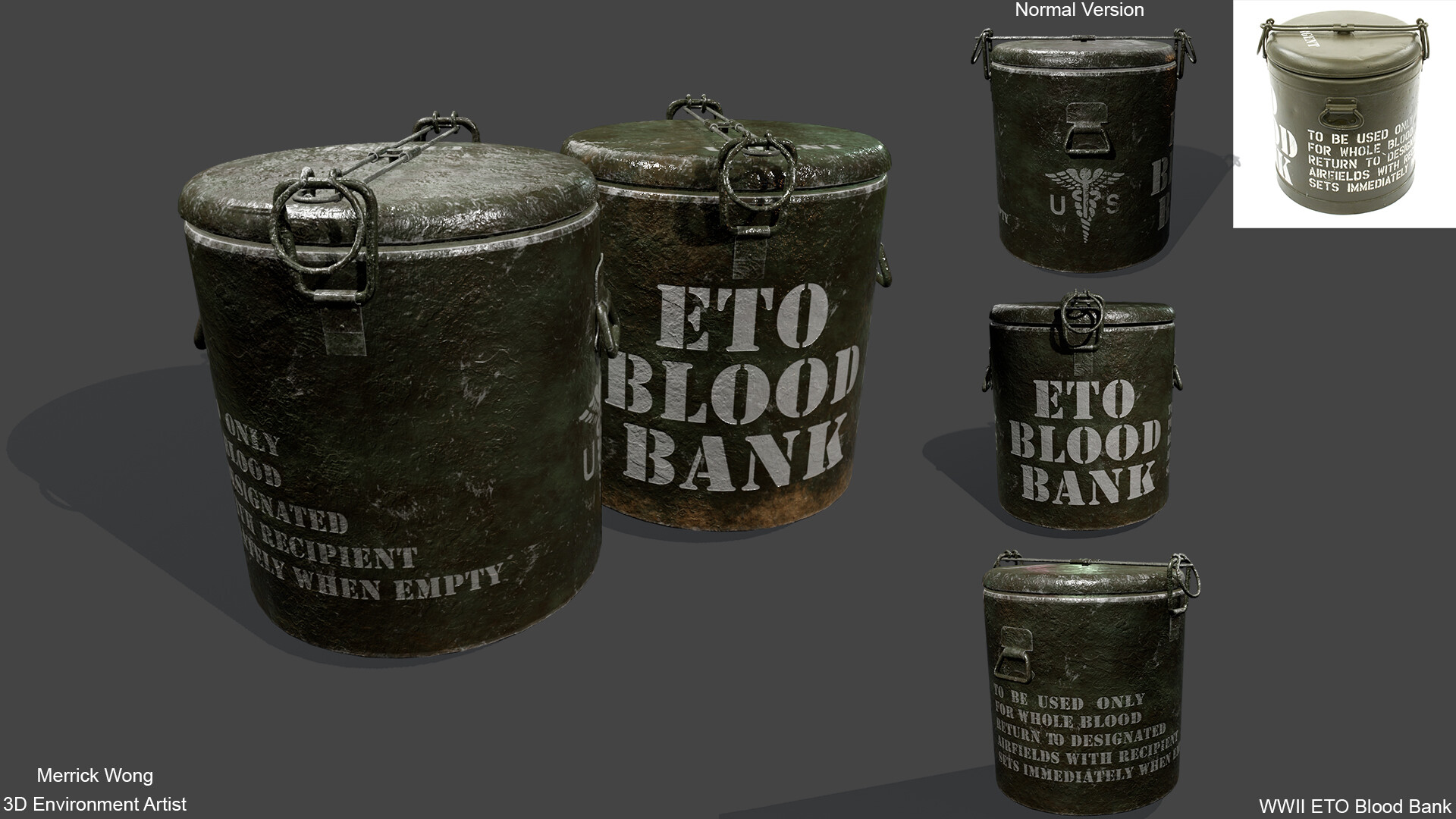 Merrick Wong - Original U.S. WWII ETO Blood Bank M-1941 Mermite Can ...