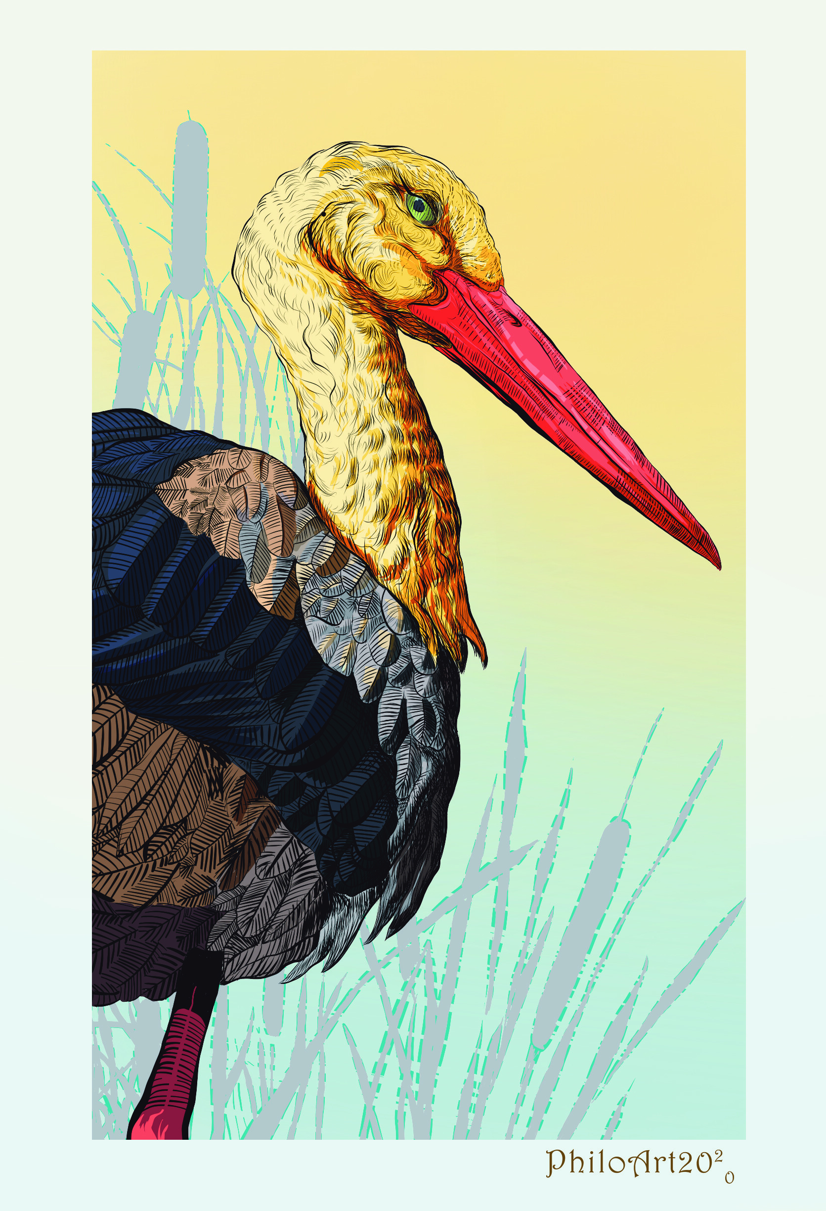 ArtStation - Stork illustration