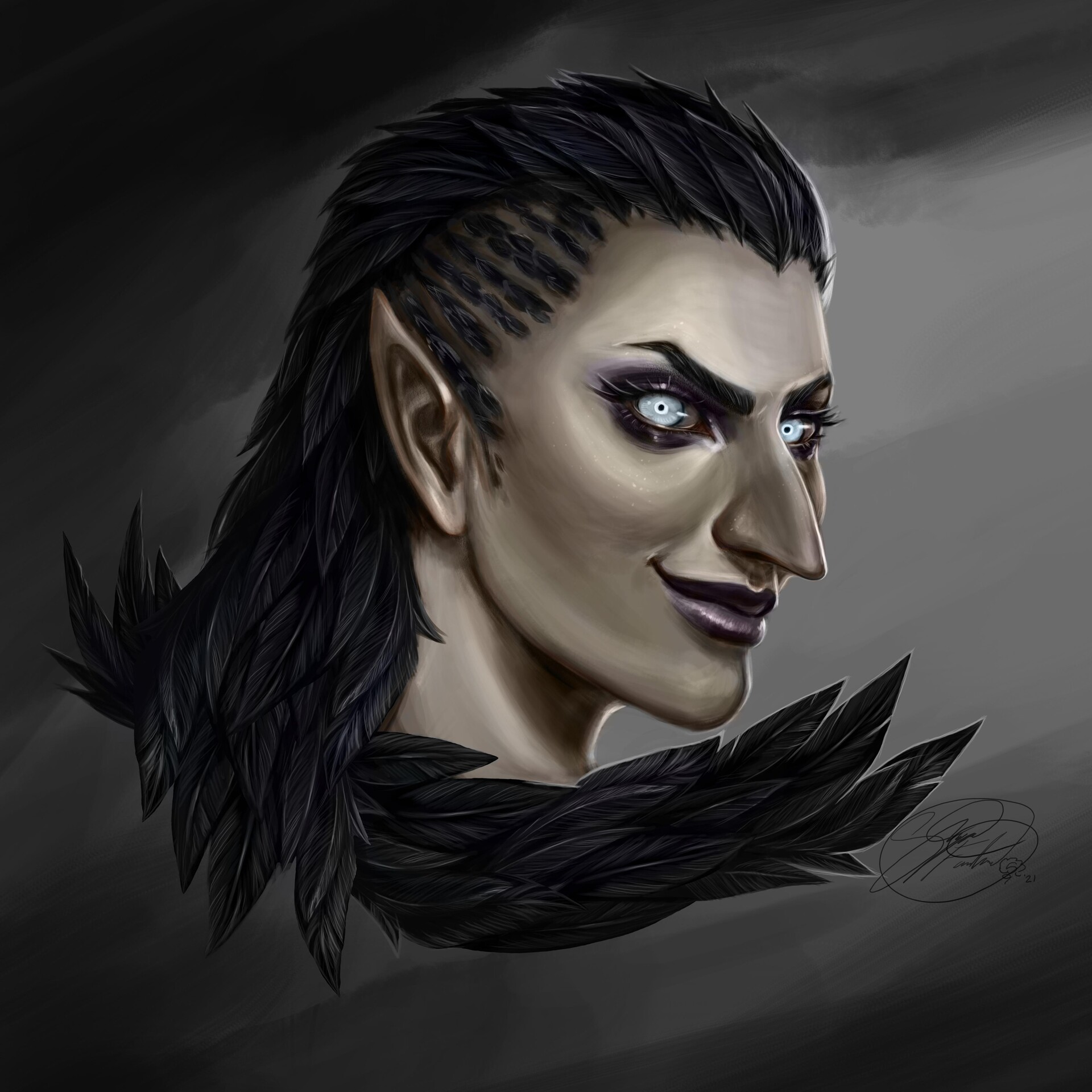 ArtStation - The Raven | Raven Woman NPC Concept and Portrait