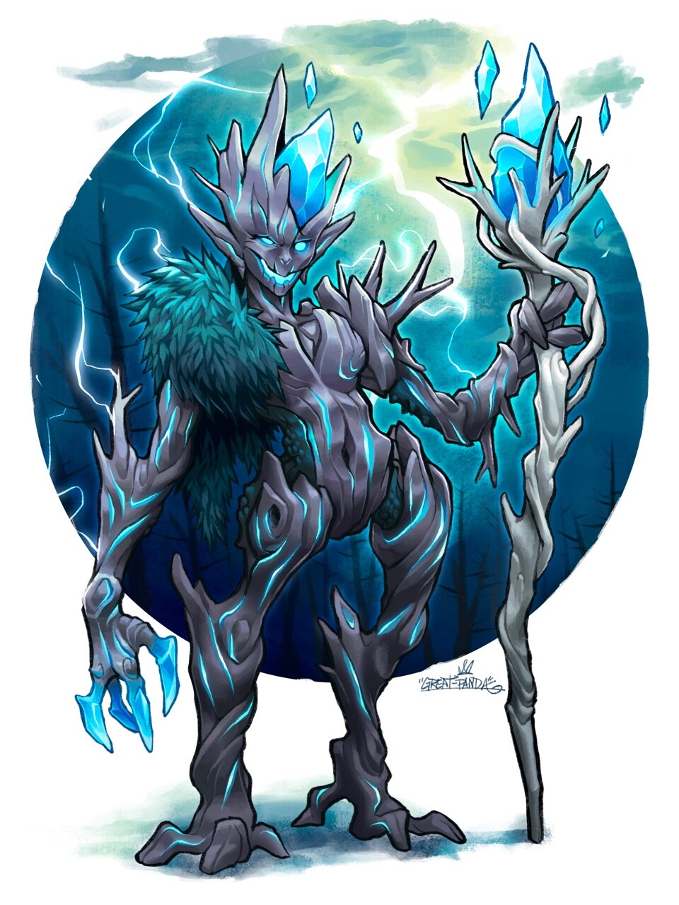 ArtStation - Fantasy Creatures - the Lightning Treant⚡️🌲⚡️