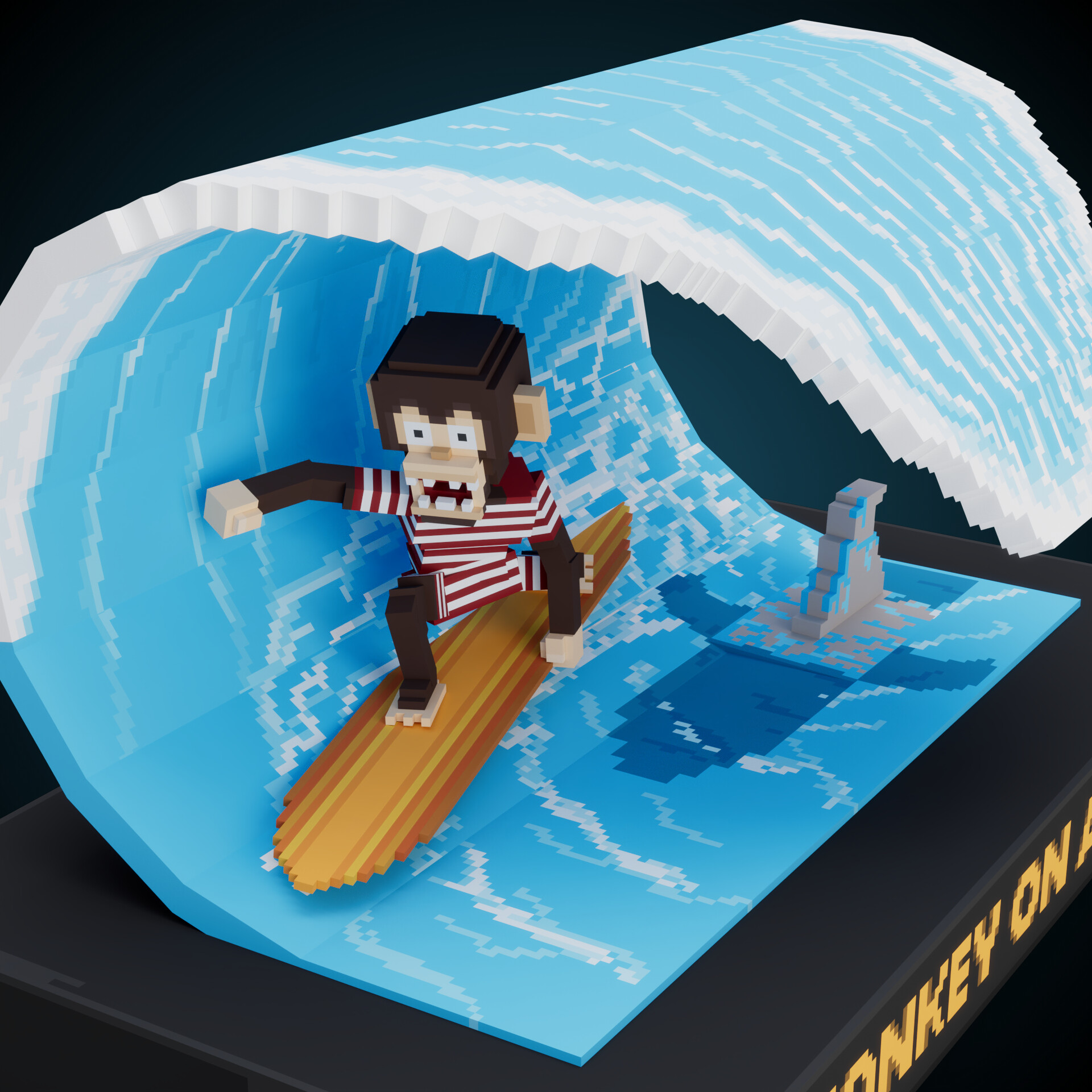 ArtStation - Monkey on a Wave