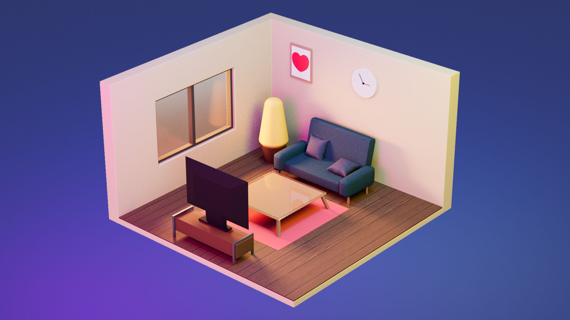 ArtStation - Stylized Living Room Illustration