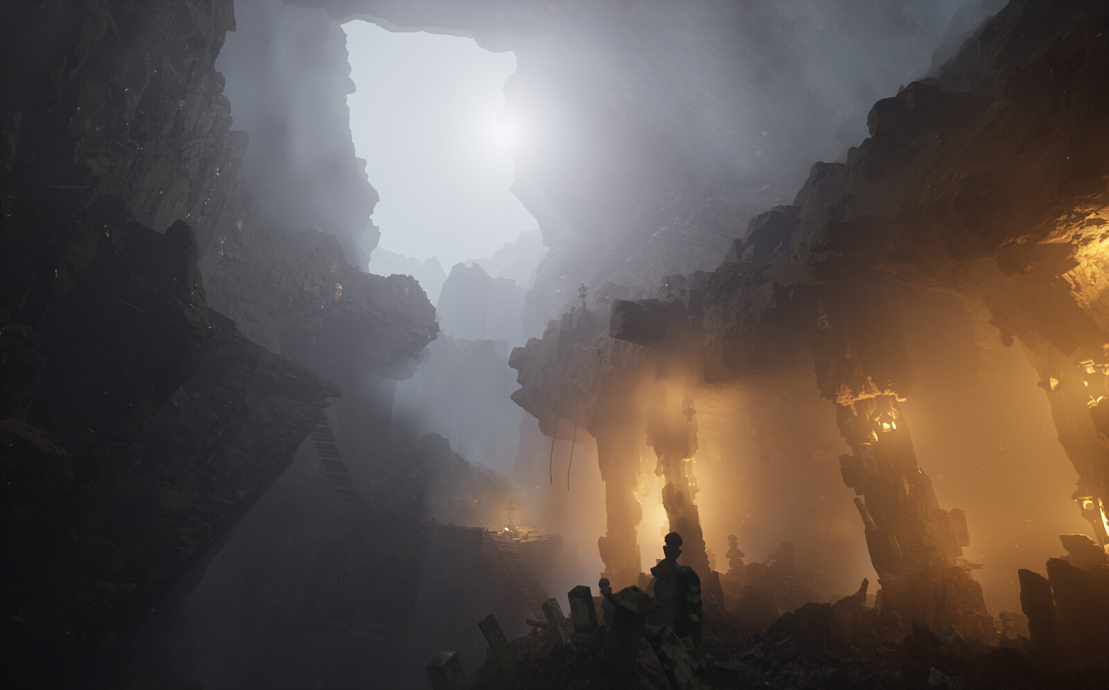 ArtStation - cave cemetery for ue5 lumen challange