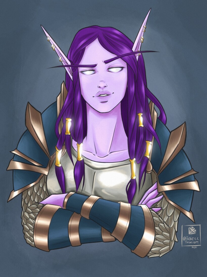 ArtStation - Void Elf Warrior Commission