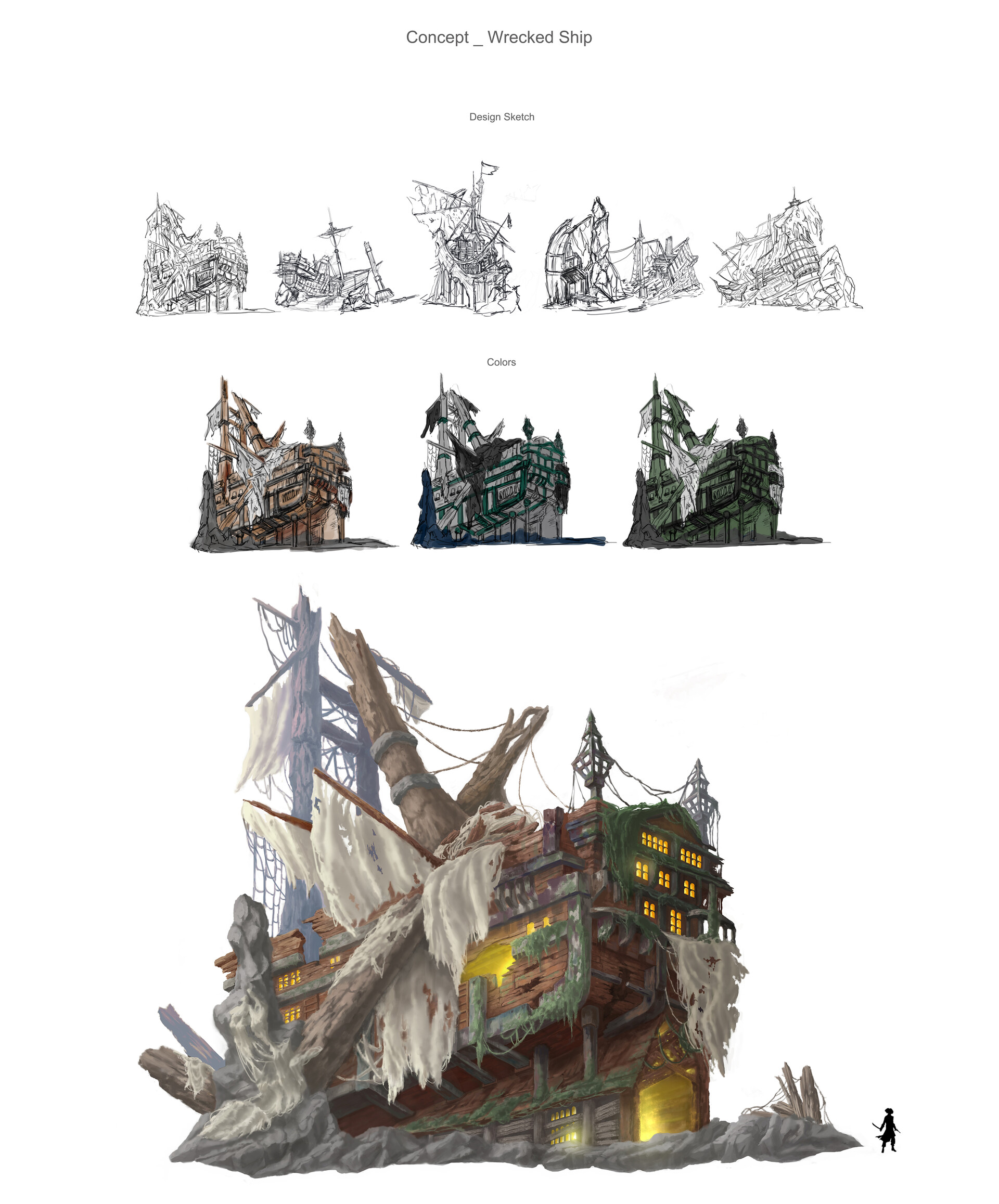 ArtStation - fantasy concept art _ wrecked ship
