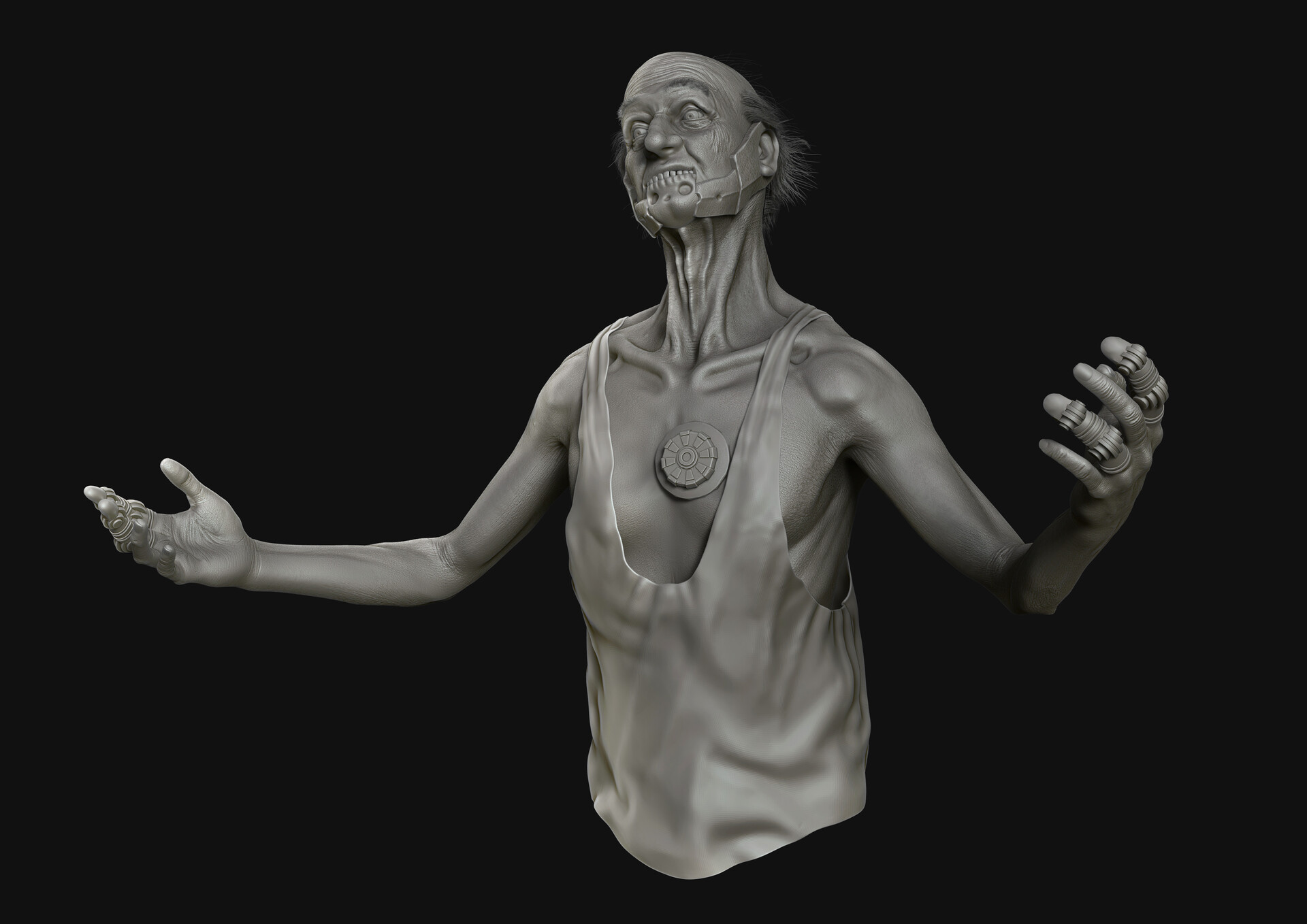 ArtStation - Crazy Old Cyberpunk Character