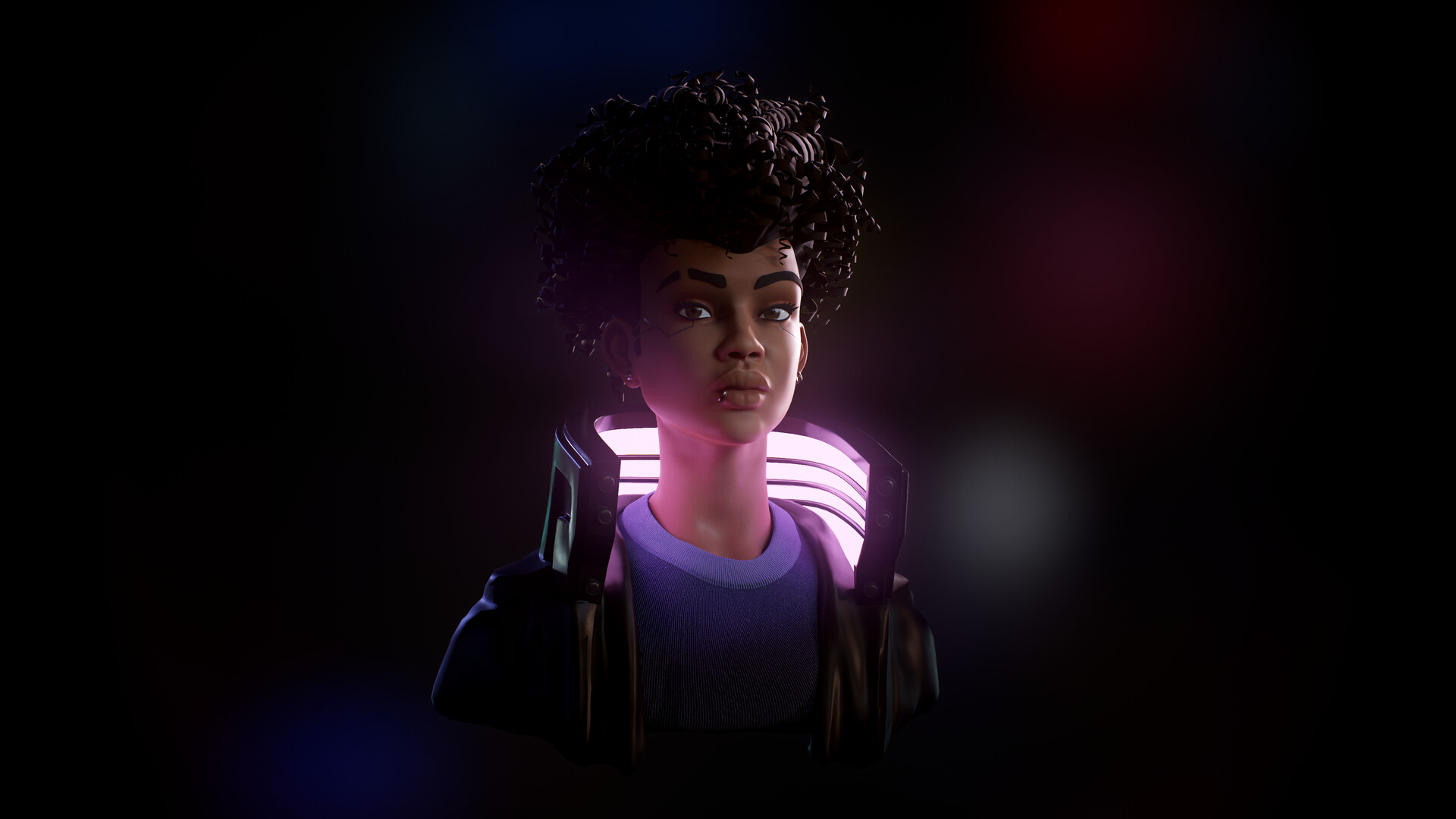 ArtStation - Cyberpunk Girl - Lighting Tests