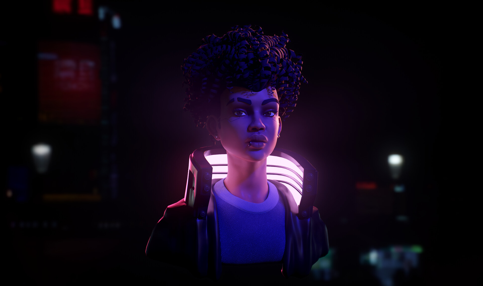 Nathan G - Cyberpunk Girl - Lighting Tests