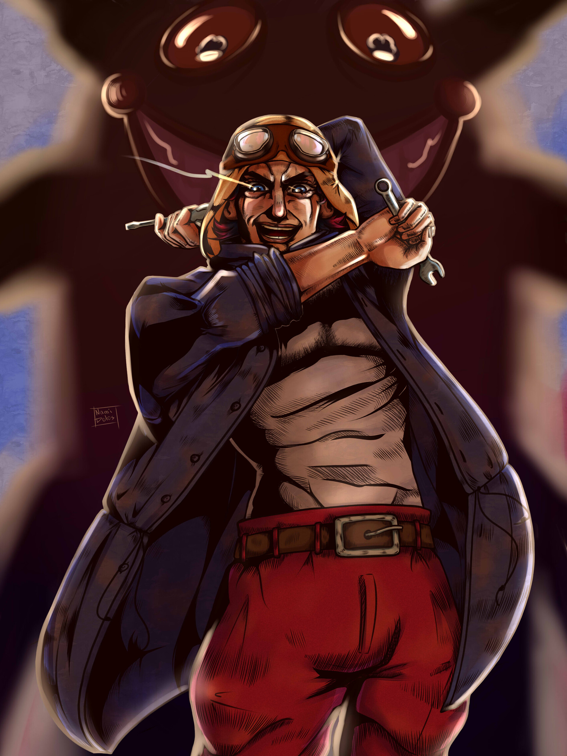 ArtStation - drawing in the style of H. Araki