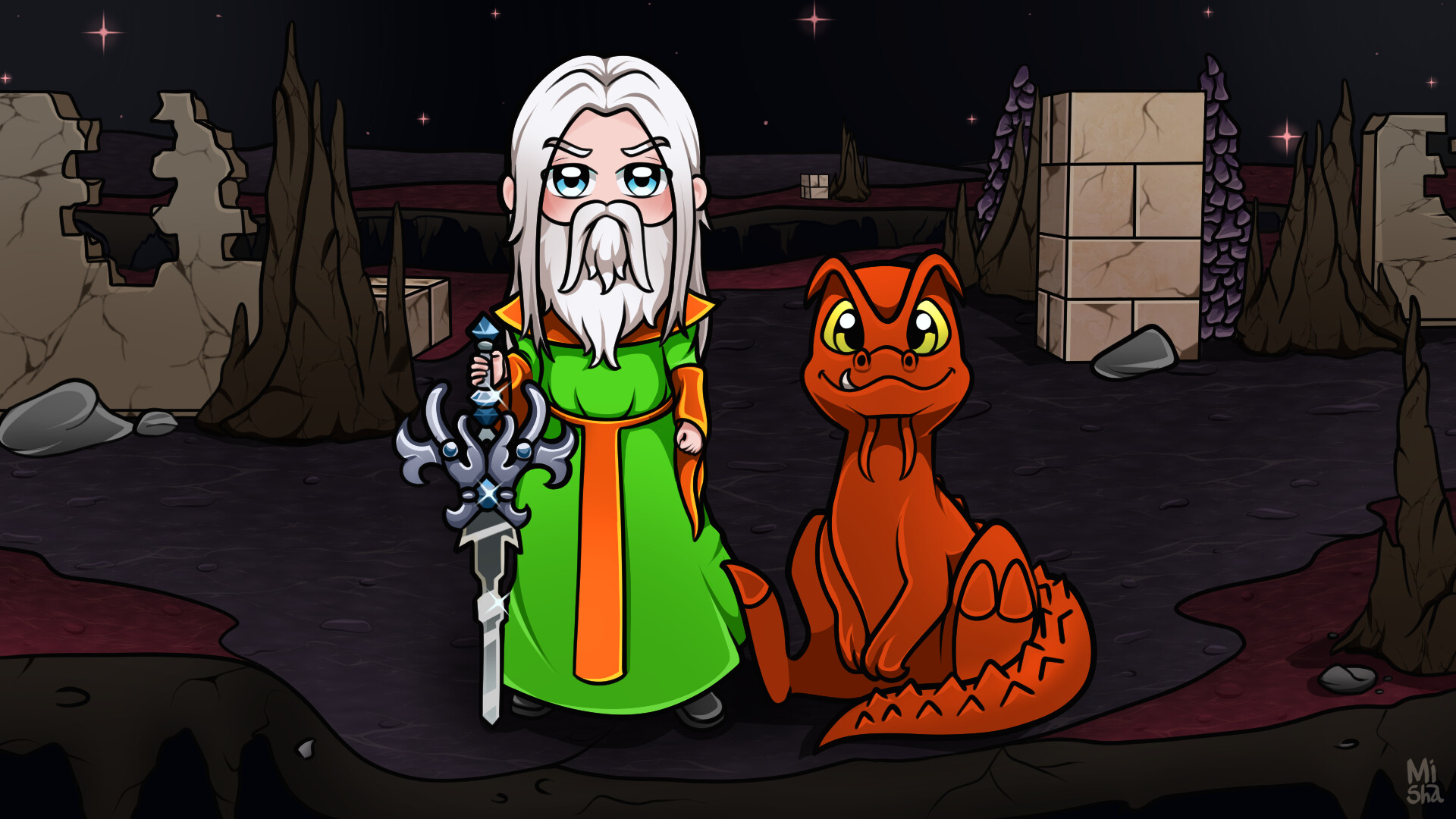 ArtStation - CM: Mage with Draptor - Tibia ouftit