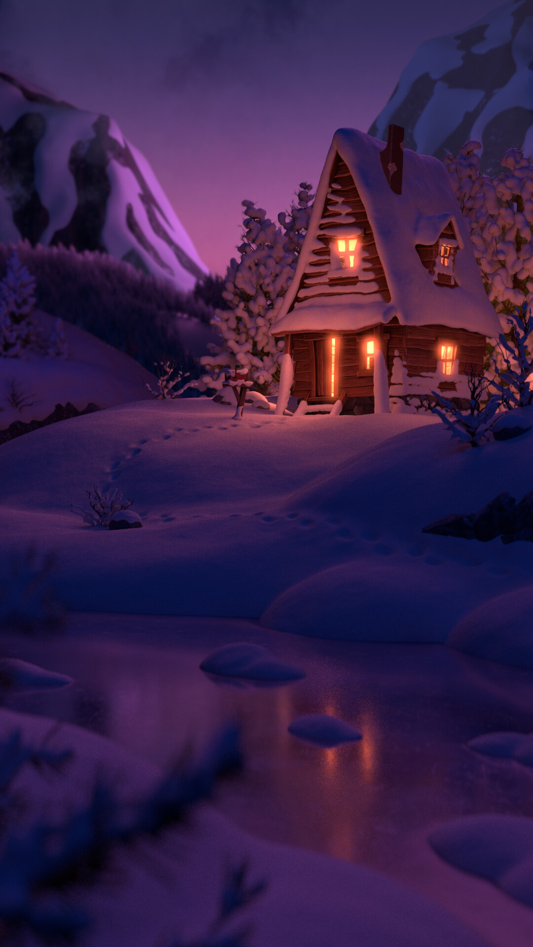 ArtStation - Winter Cabin