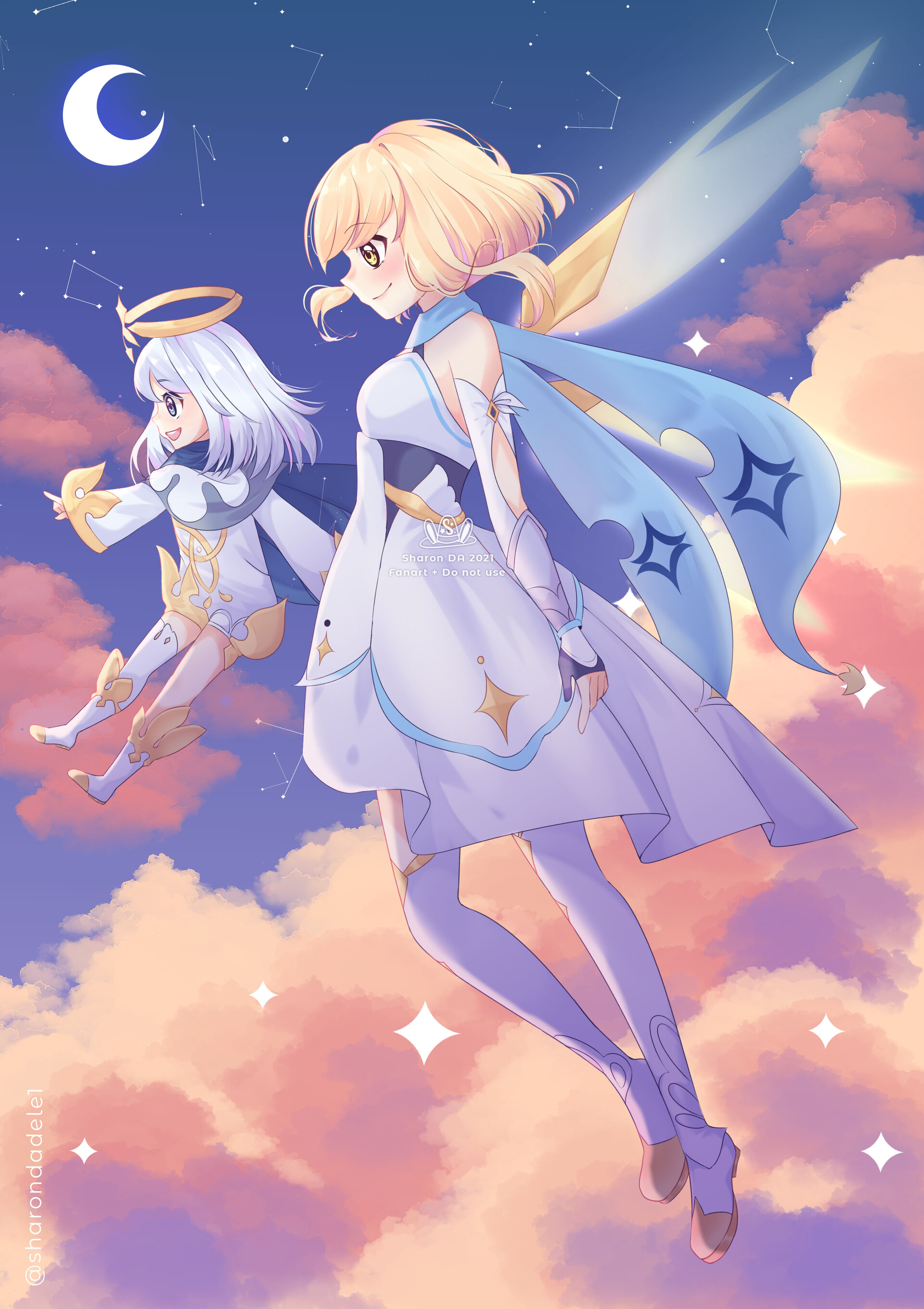 ArtStation - Lumine and Paimon - FANART