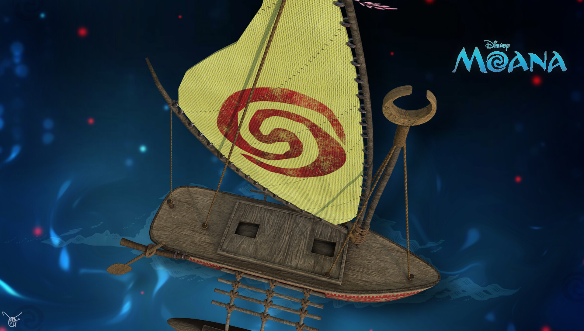 ArtStation - Moana's Outrigger Canoe. (Composed)