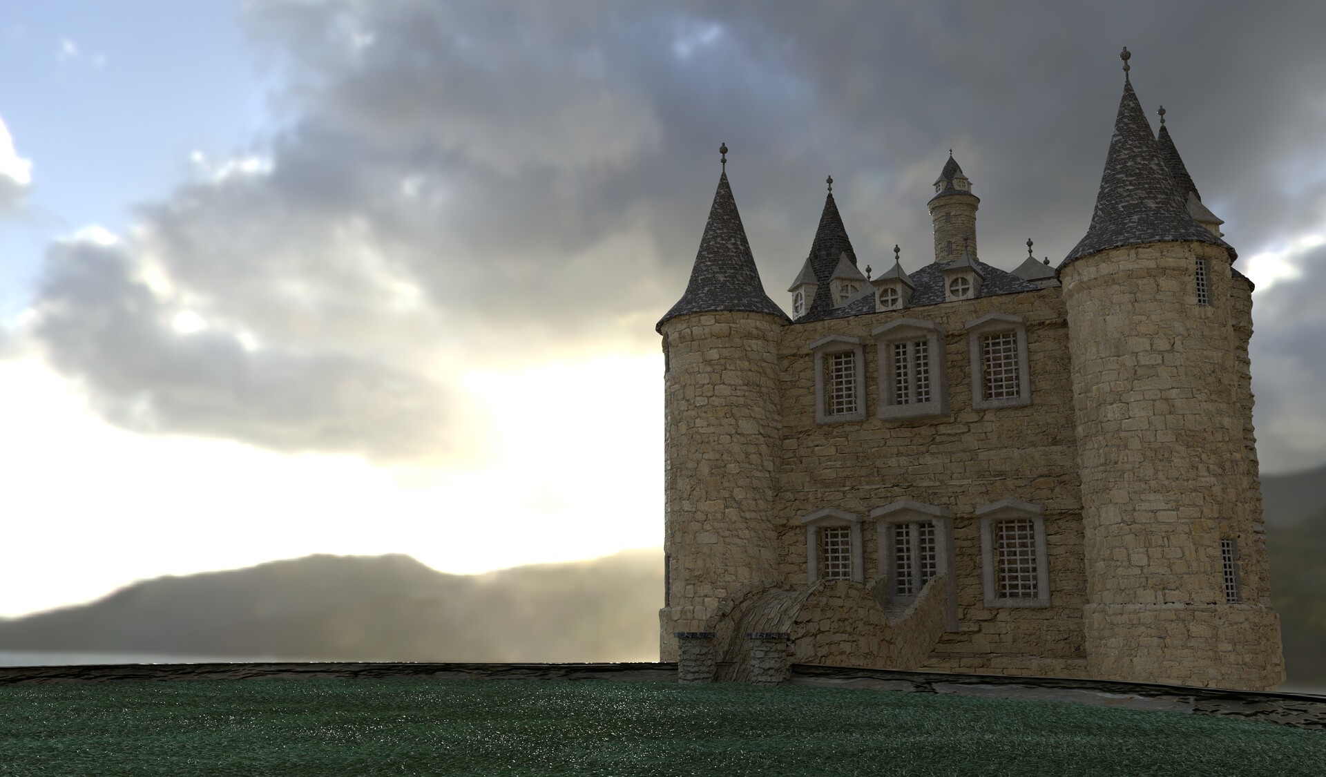 ArtStation - Castle with courtyard