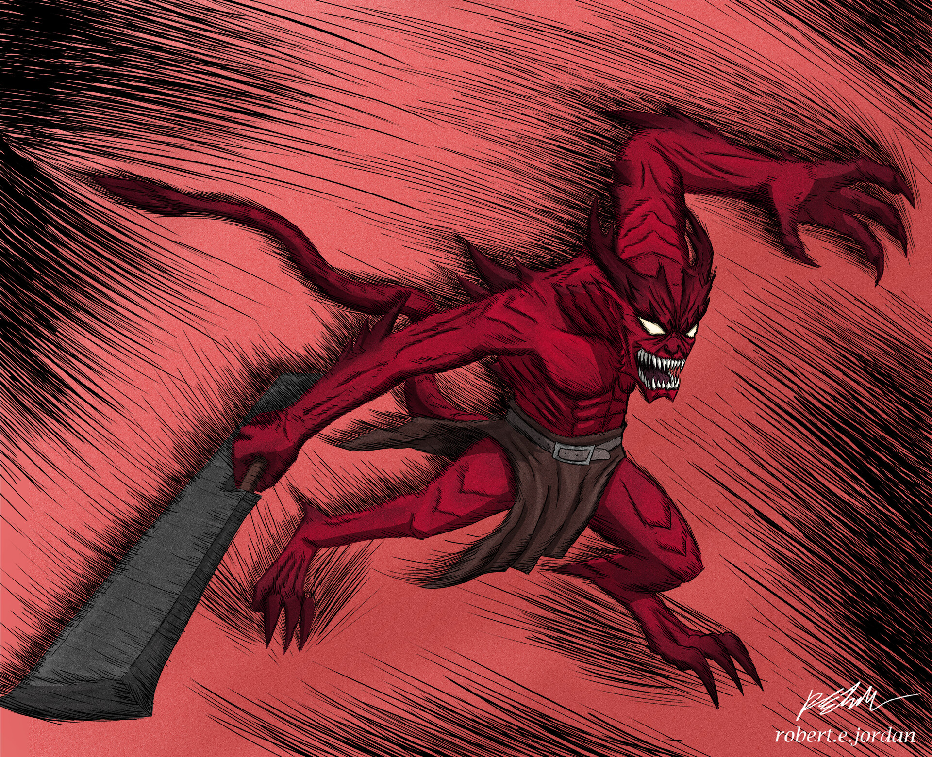 how to draw a demon person