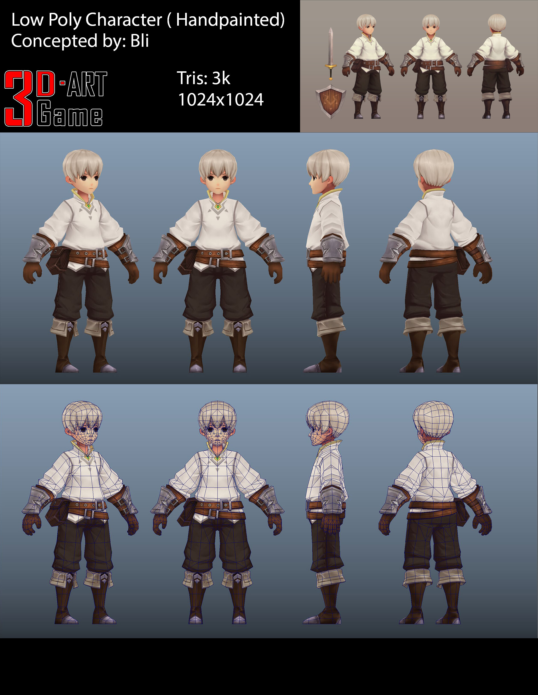 ArtStation - Lowpoly Character_ concepted by Bli