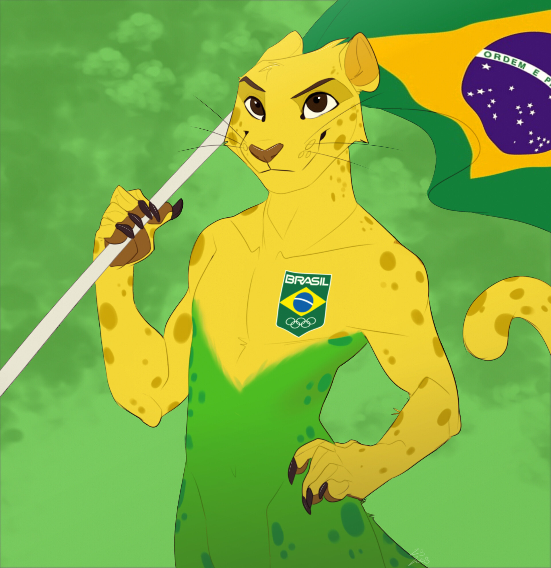 ArtStation - Ginga! Brazilian mascot in Olympics