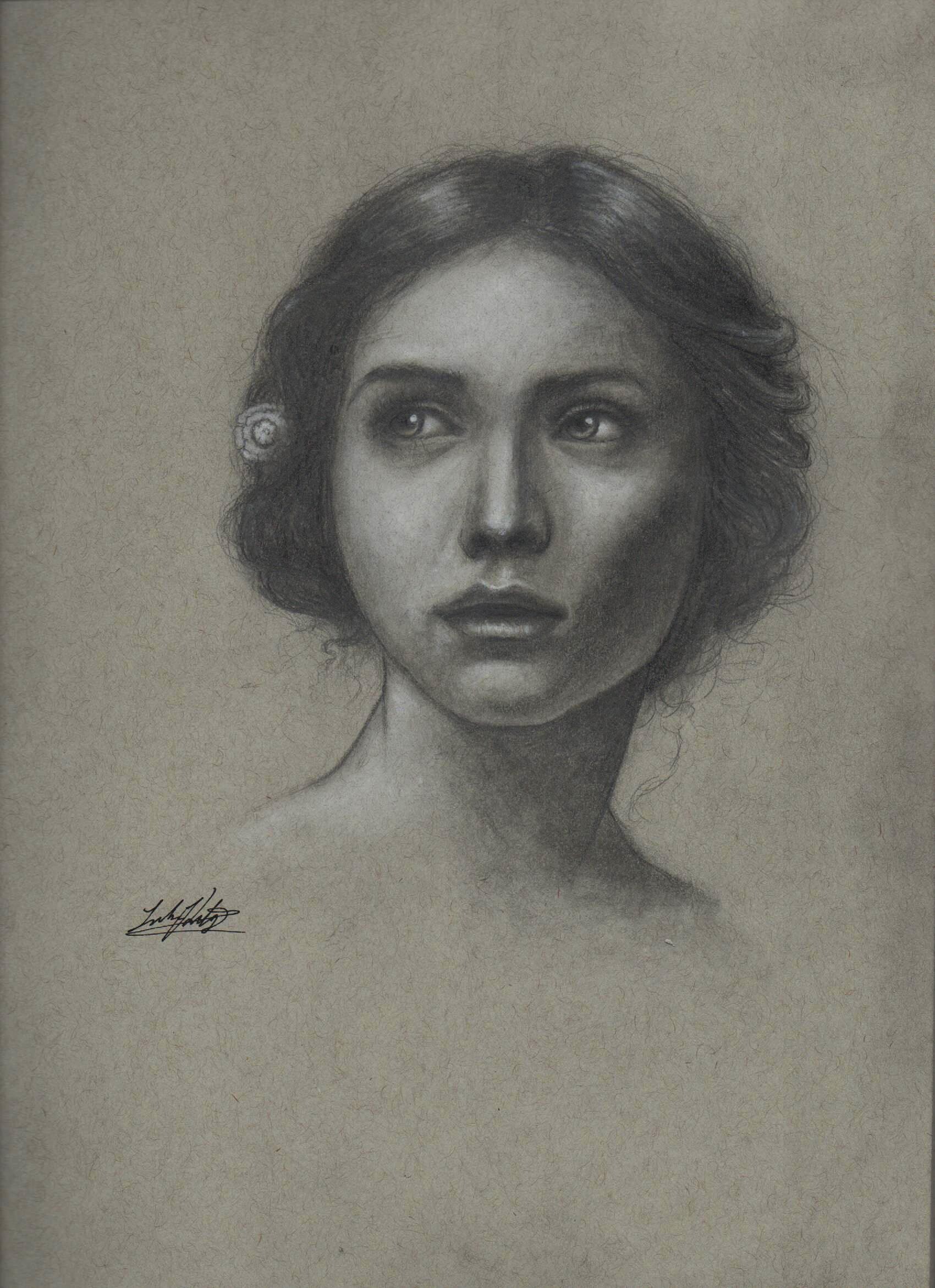 ArtStation - Graphite and Soft Pastel Portrait