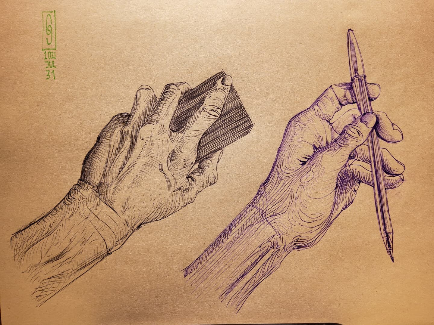 ArtStation - 2021JUL31/ Week of Sketching HANDS - Day6