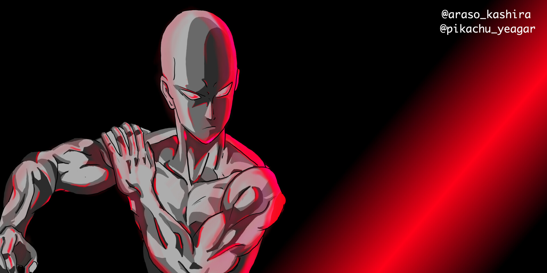 ArtStation - Glow art: Serious Saitama