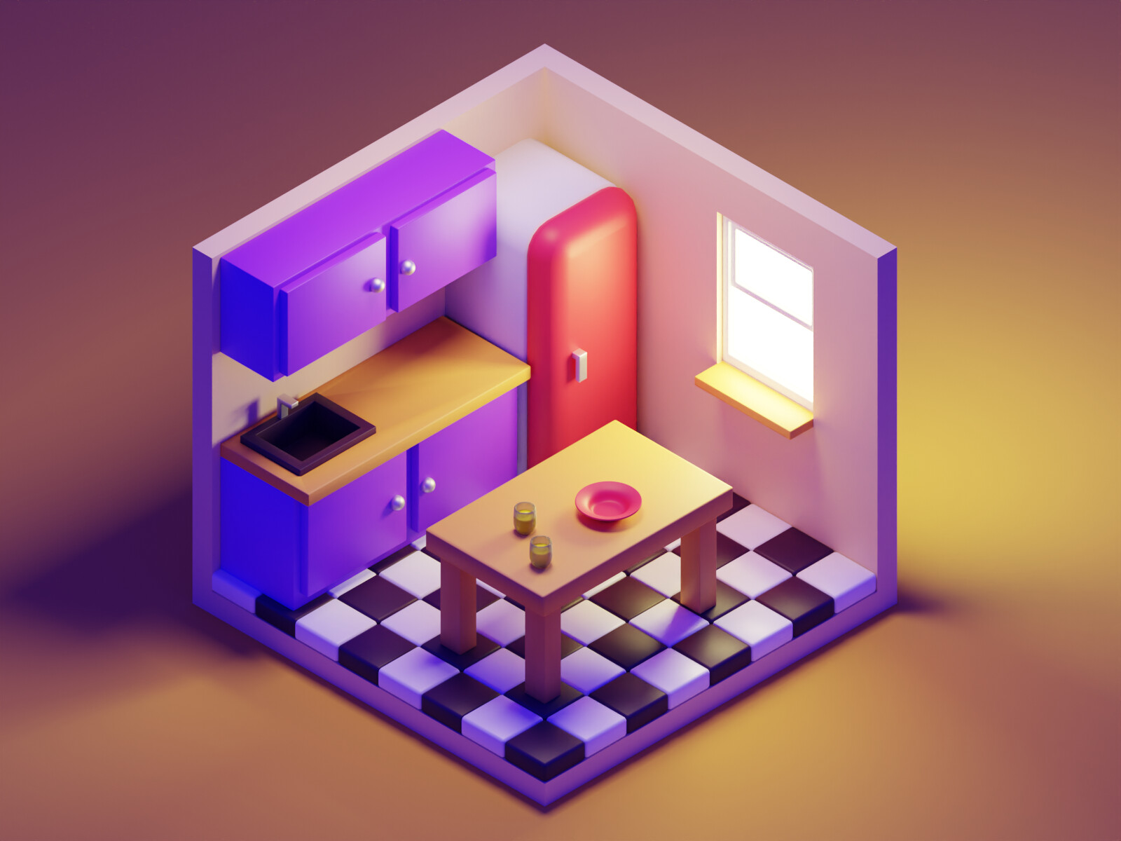 ArtStation - Stylized Isometric Kitchen