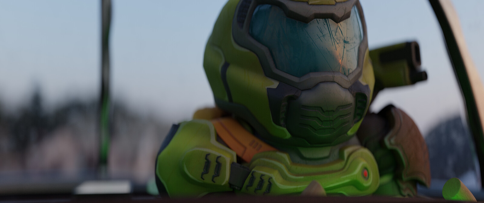 Chloe Rodrigues - Render test of Doom Slayer toy into the my next project