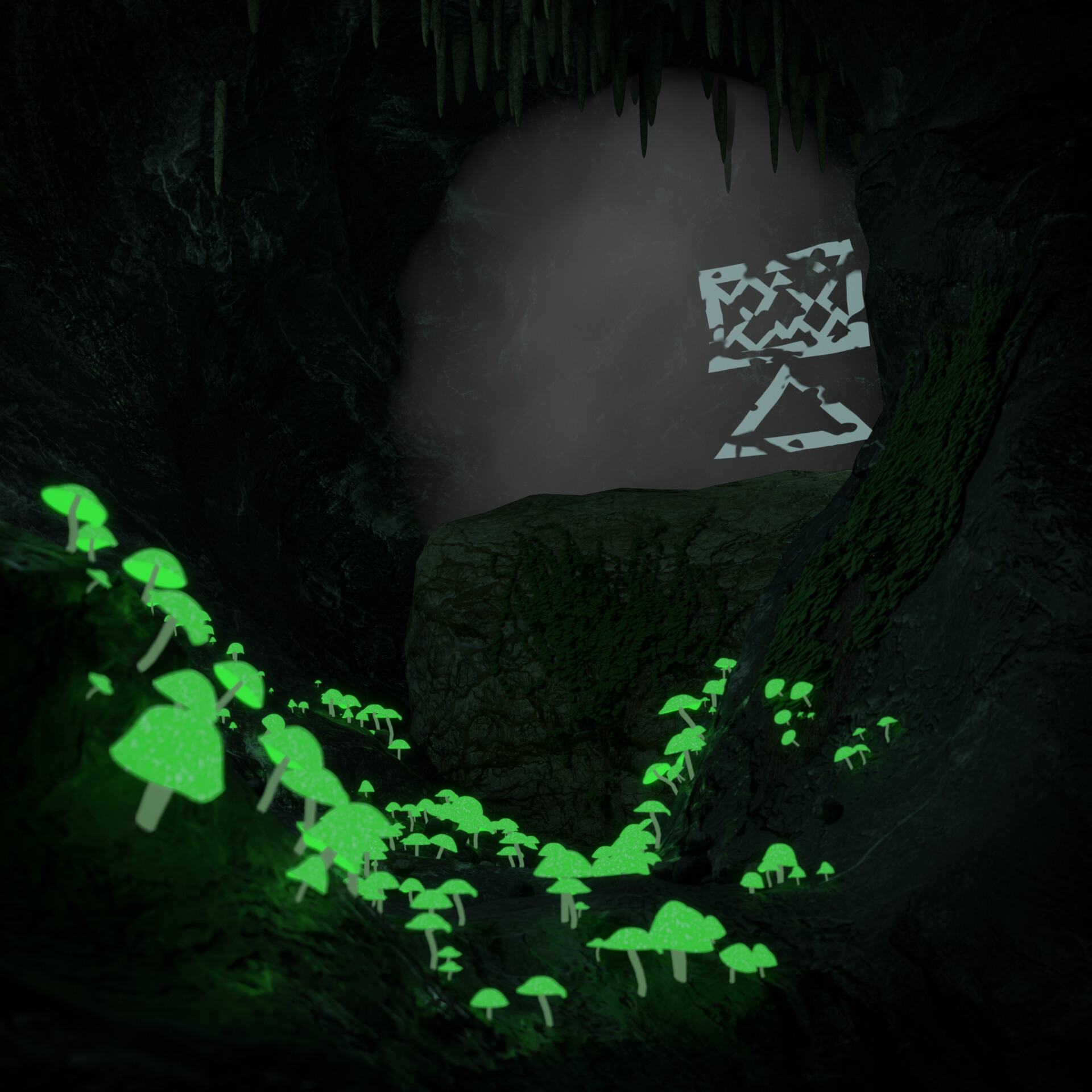 ArtStation - Mysterious symbol in a cave