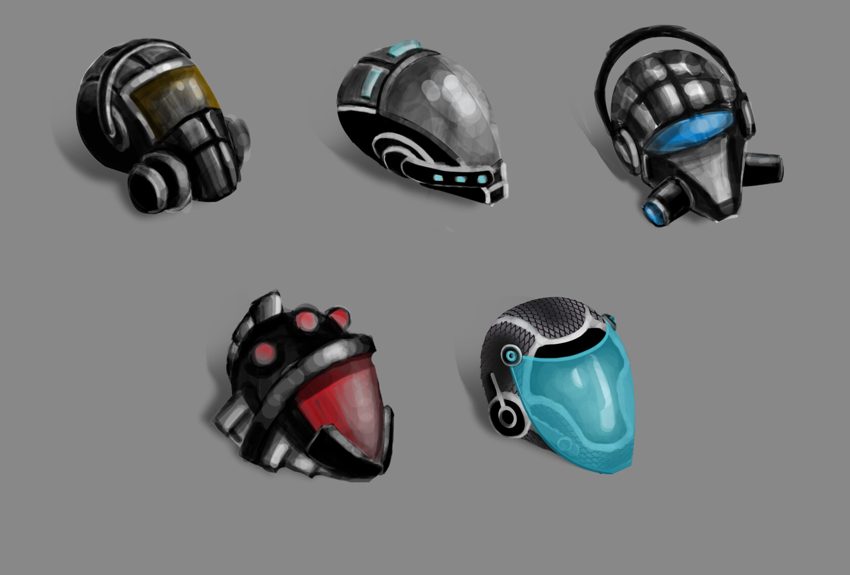 ArtStation - sketches of helmets / game concept of objects