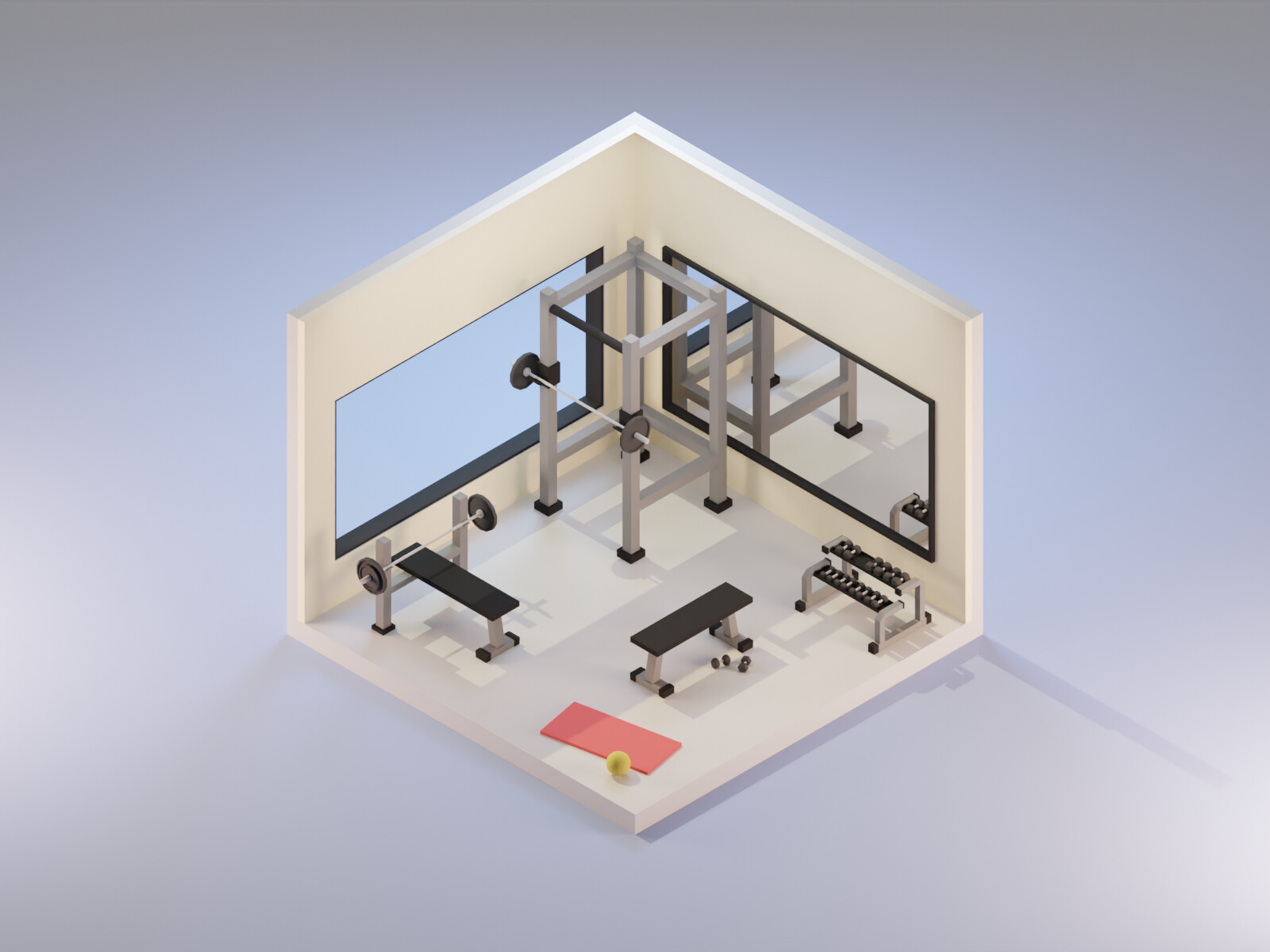 ArtStation - Low Poly Gym