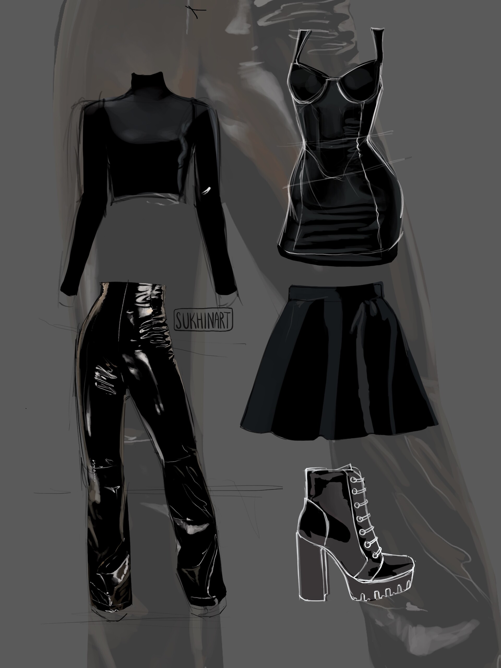 how to draw clothes digital art