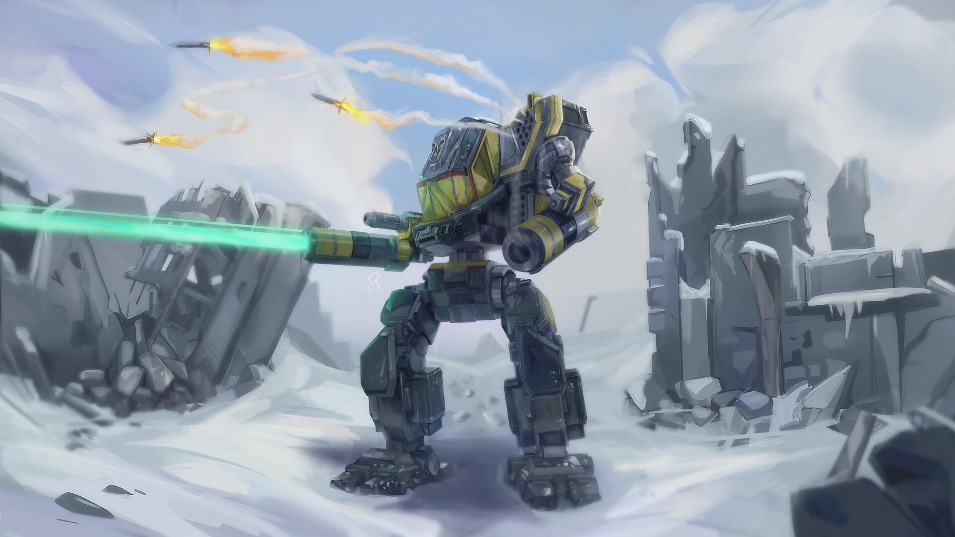 ArtStation - [Commission] Mech Warrior