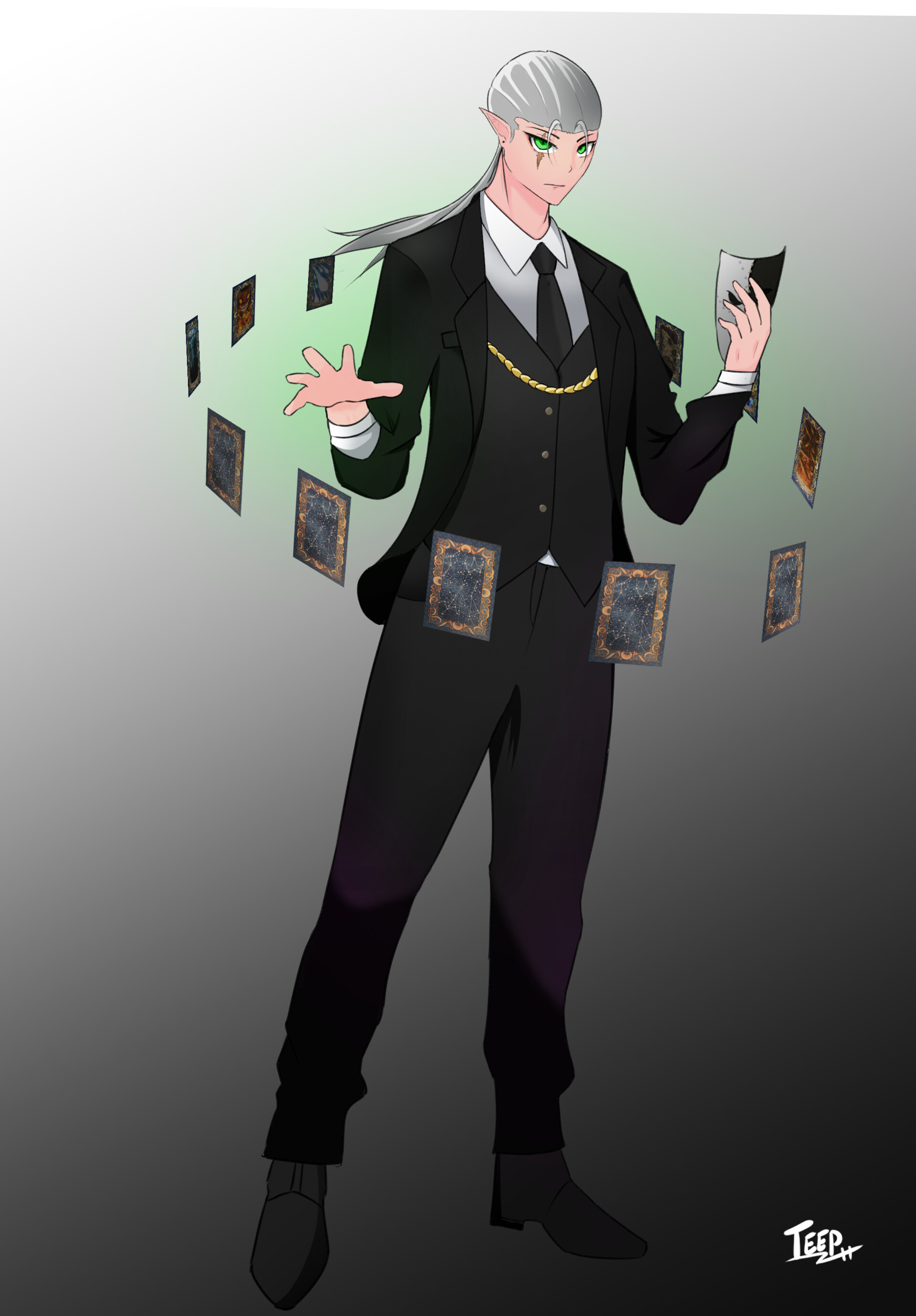 ArtStation - Dark Half-Elf Commission!