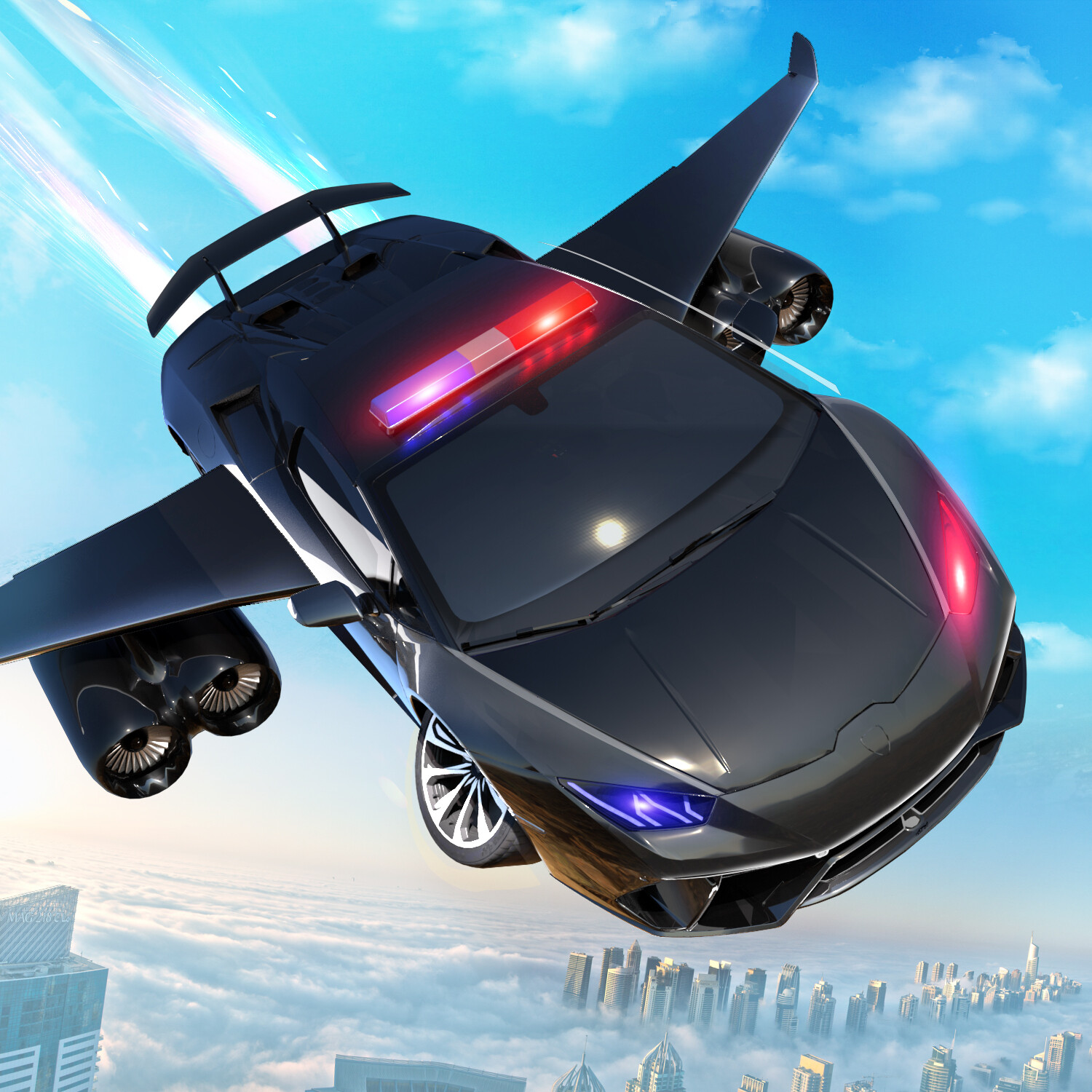 ArtStation - Flying Police Helicopter Car Transform Robot Games